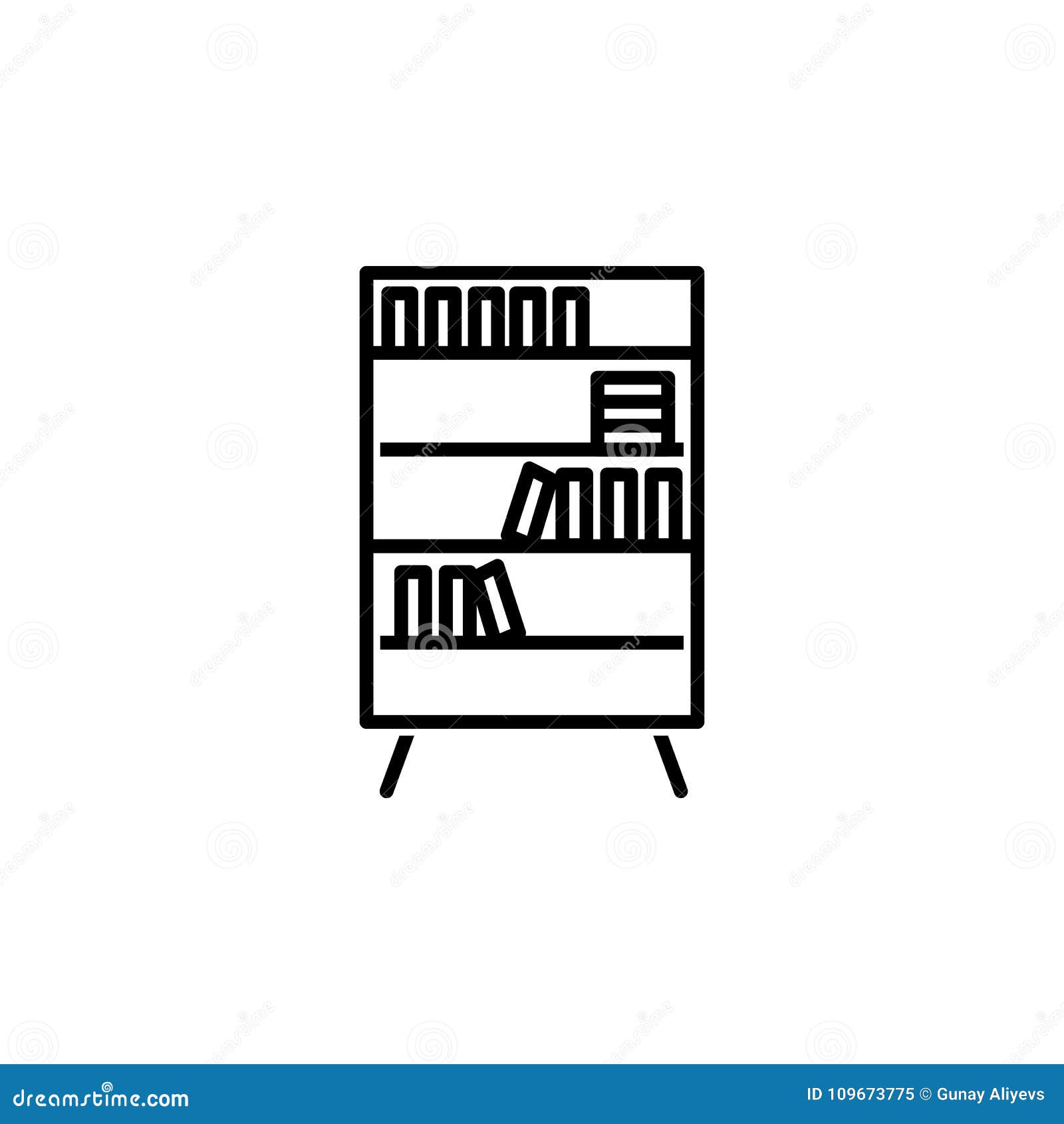 Bookcase icon stock illustration. Illustration of files - 109673775