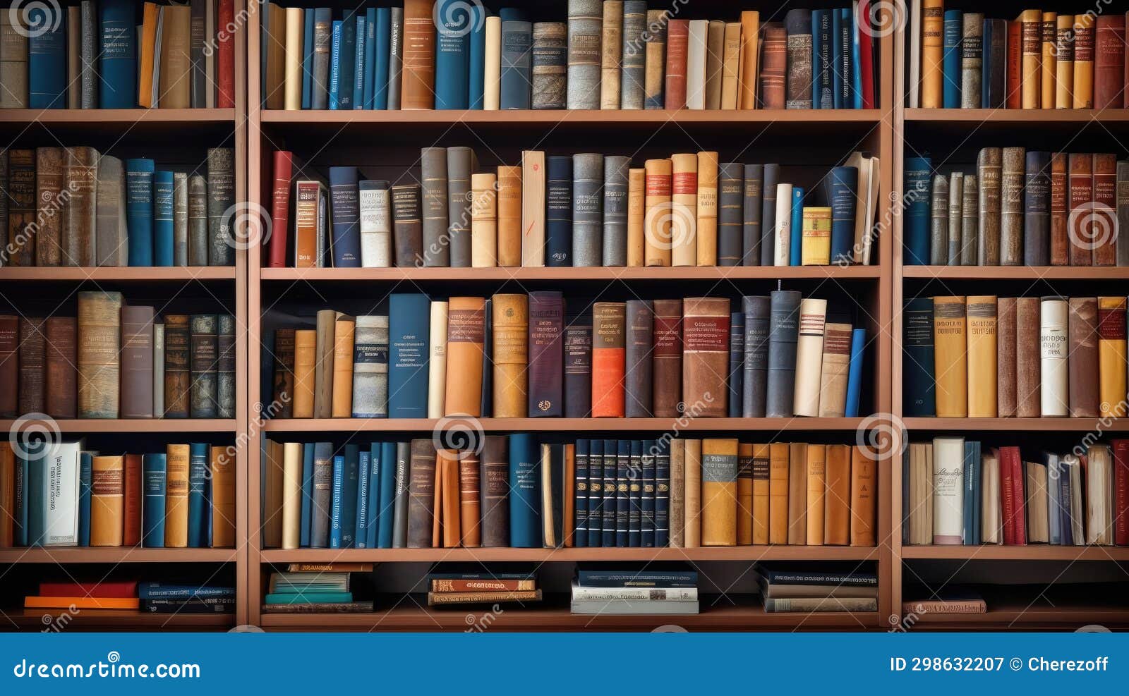 Bookcase with Lots of Books Stock Image - Image of knowledge, bookcase ...