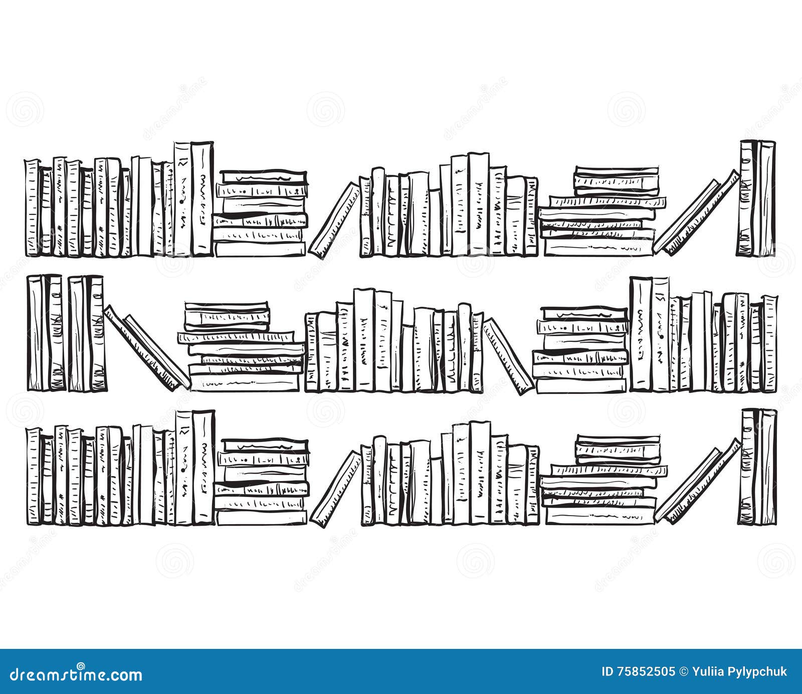 Bookcase with Lots of Books Stock Vector - Illustration of furniture ...