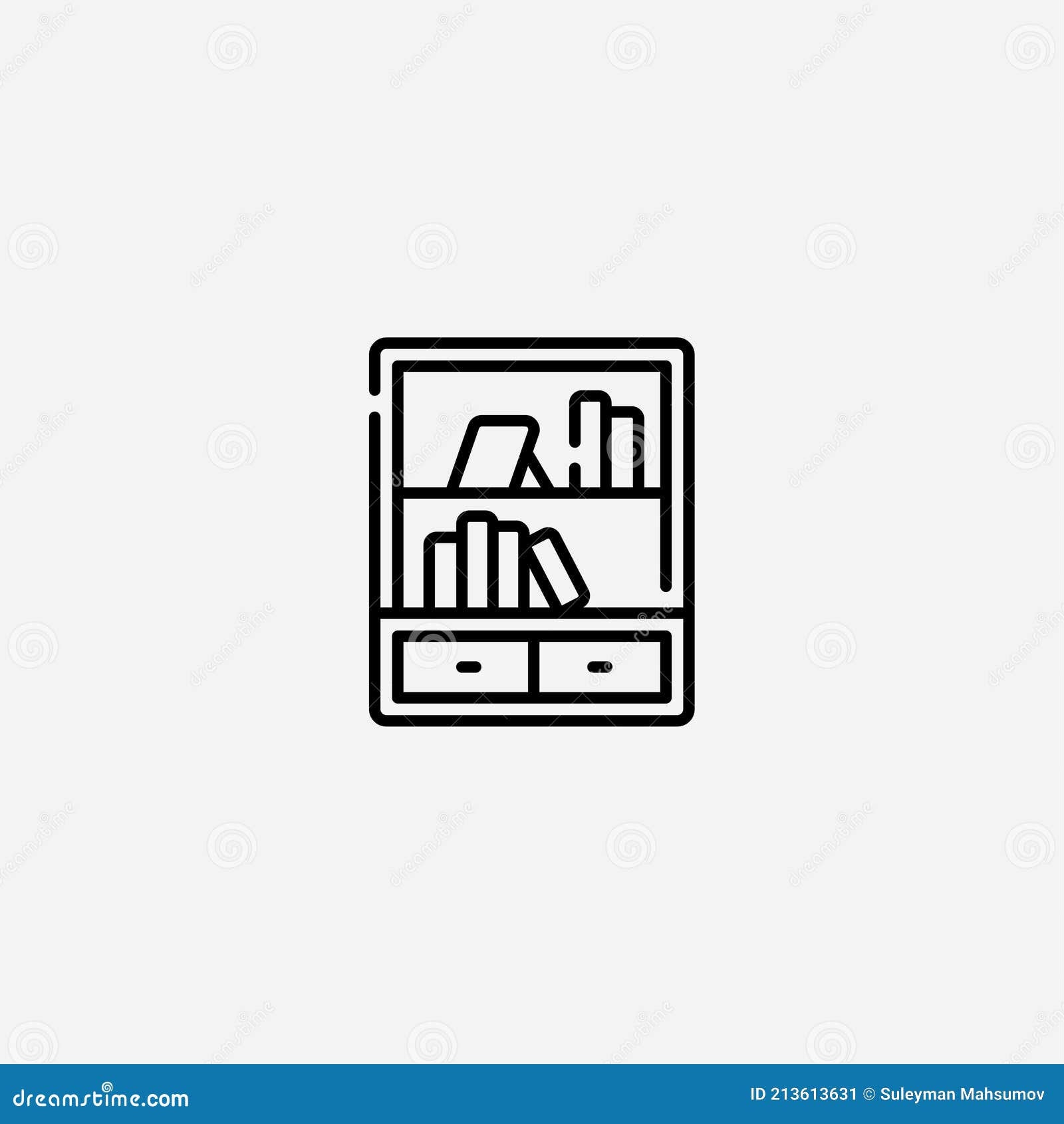 Bookcase Vector Icon Sign Symbol Stock Vector - Illustration of ...
