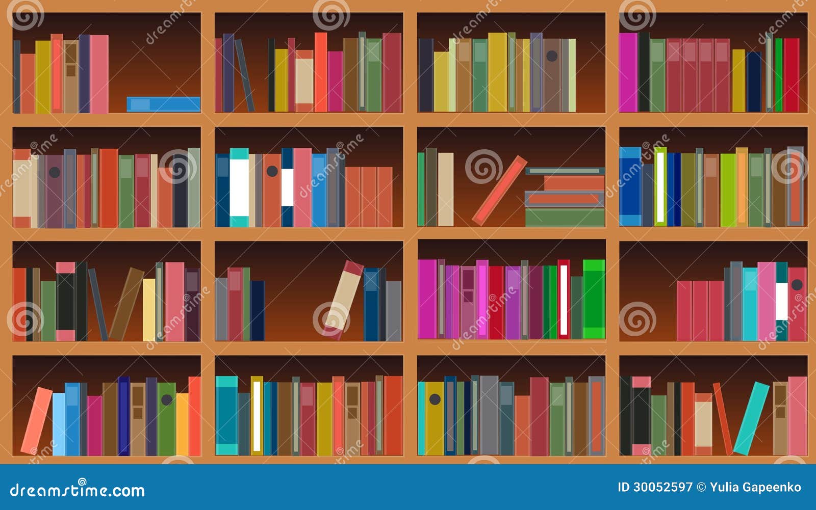 Bookcase Vector Illustration Stock Vector - Illustration of books ...