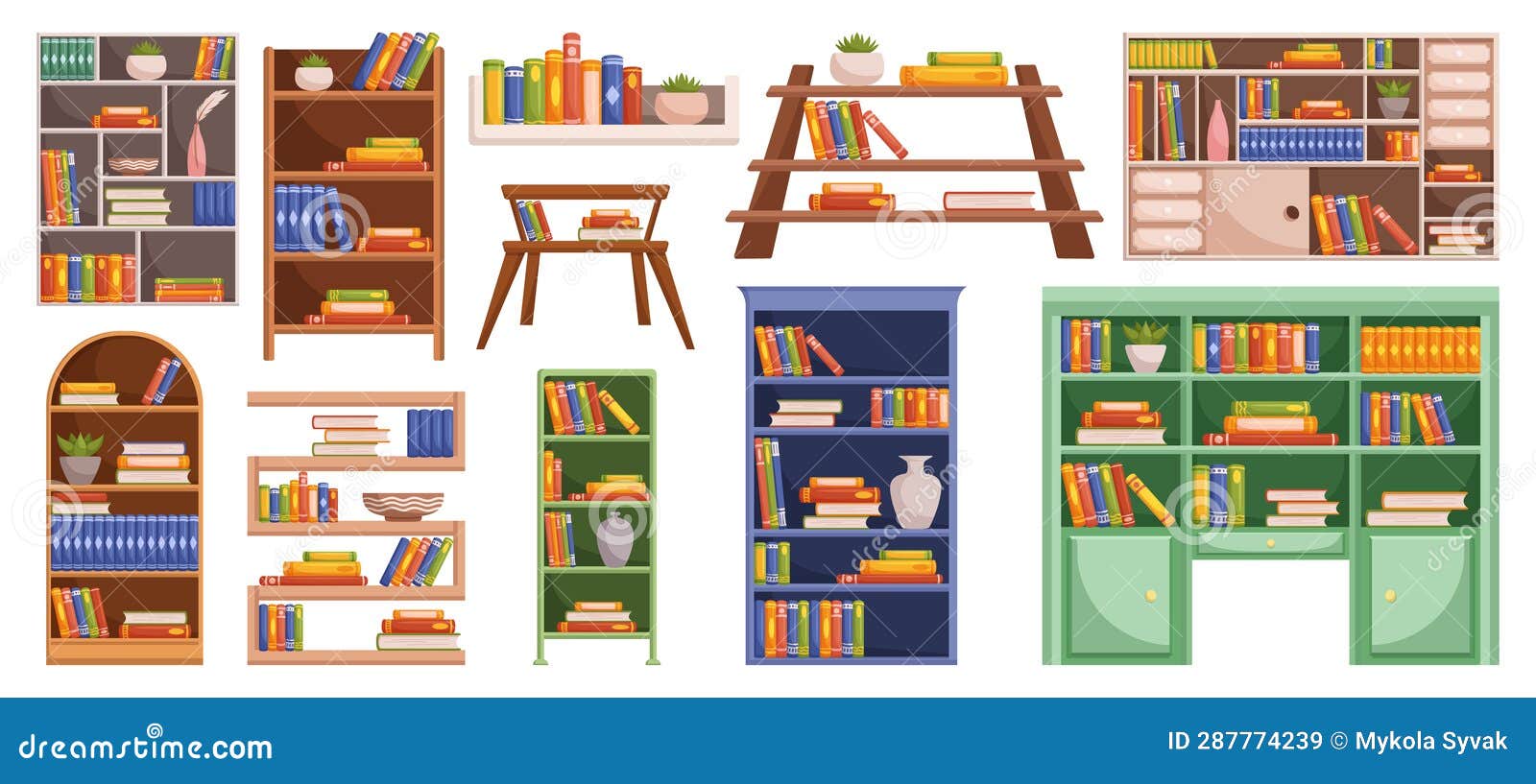 Bookcases with an Array of Books, Forming a Captivating Visual Display ...