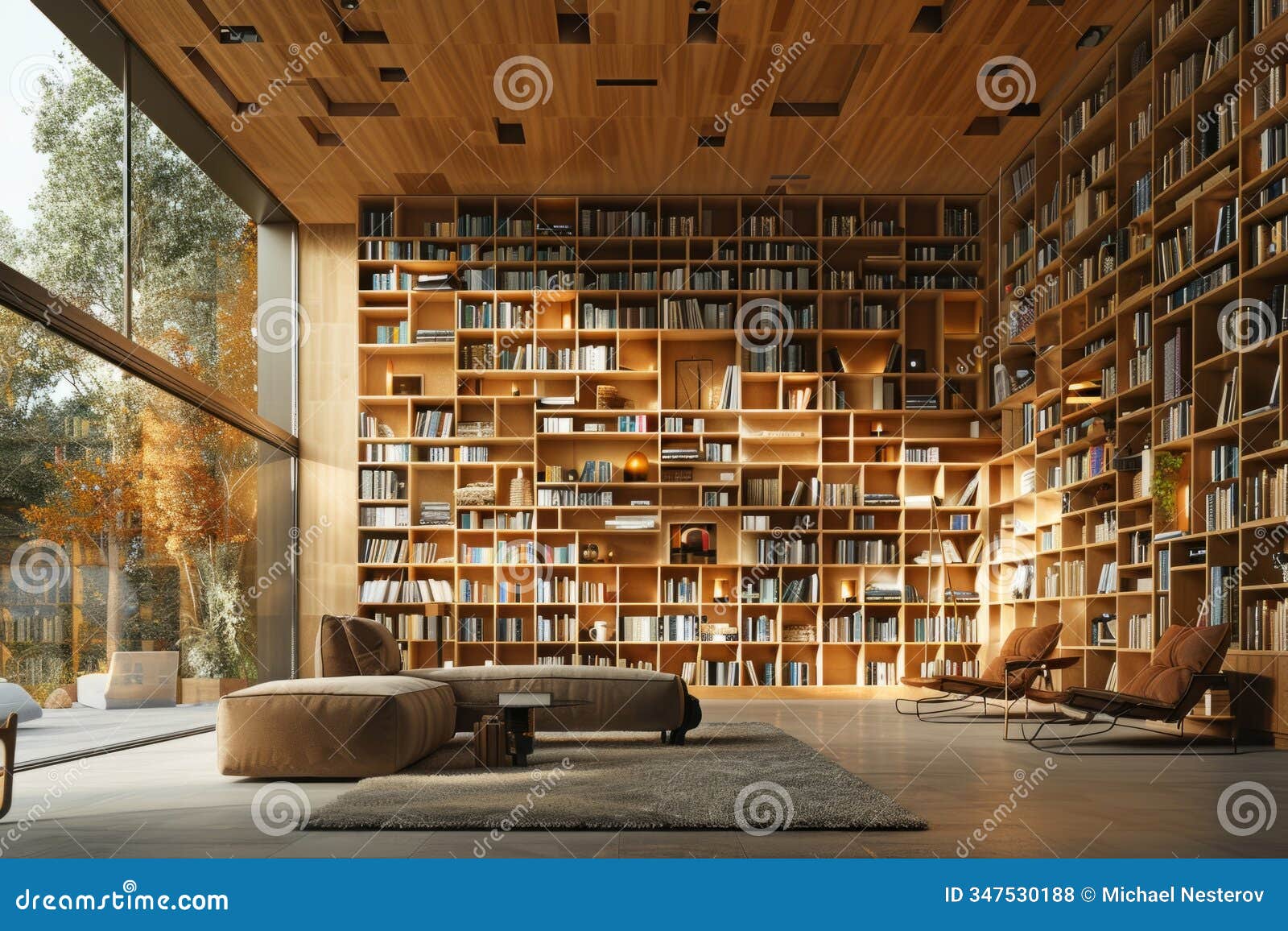 Bookcases with Books in a Home Library Stock Photo - Image of hardcover ...