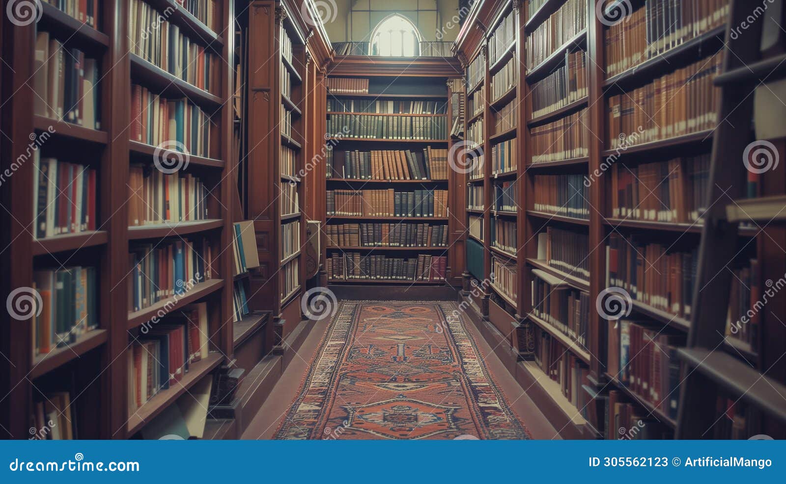 Bookcases In Old Library. AI Generated. Royalty-Free Stock Photo ...