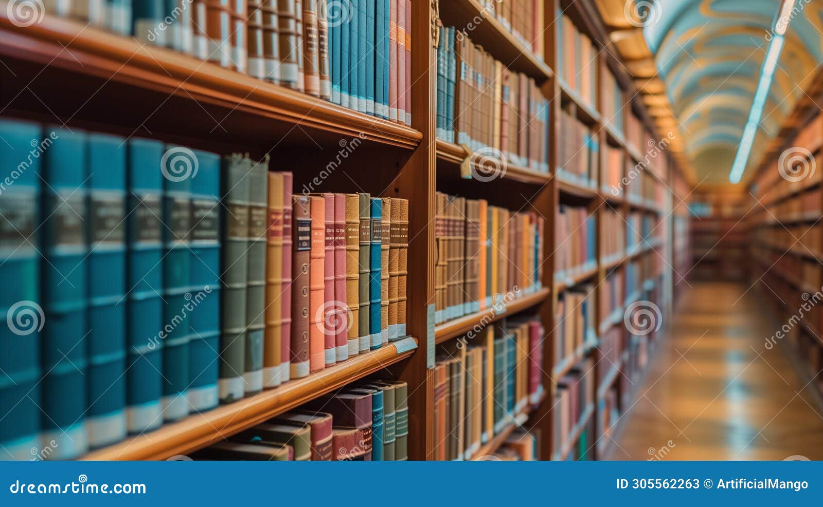 Bookcases On University. AI Generated. Royalty-Free Stock Photography ...