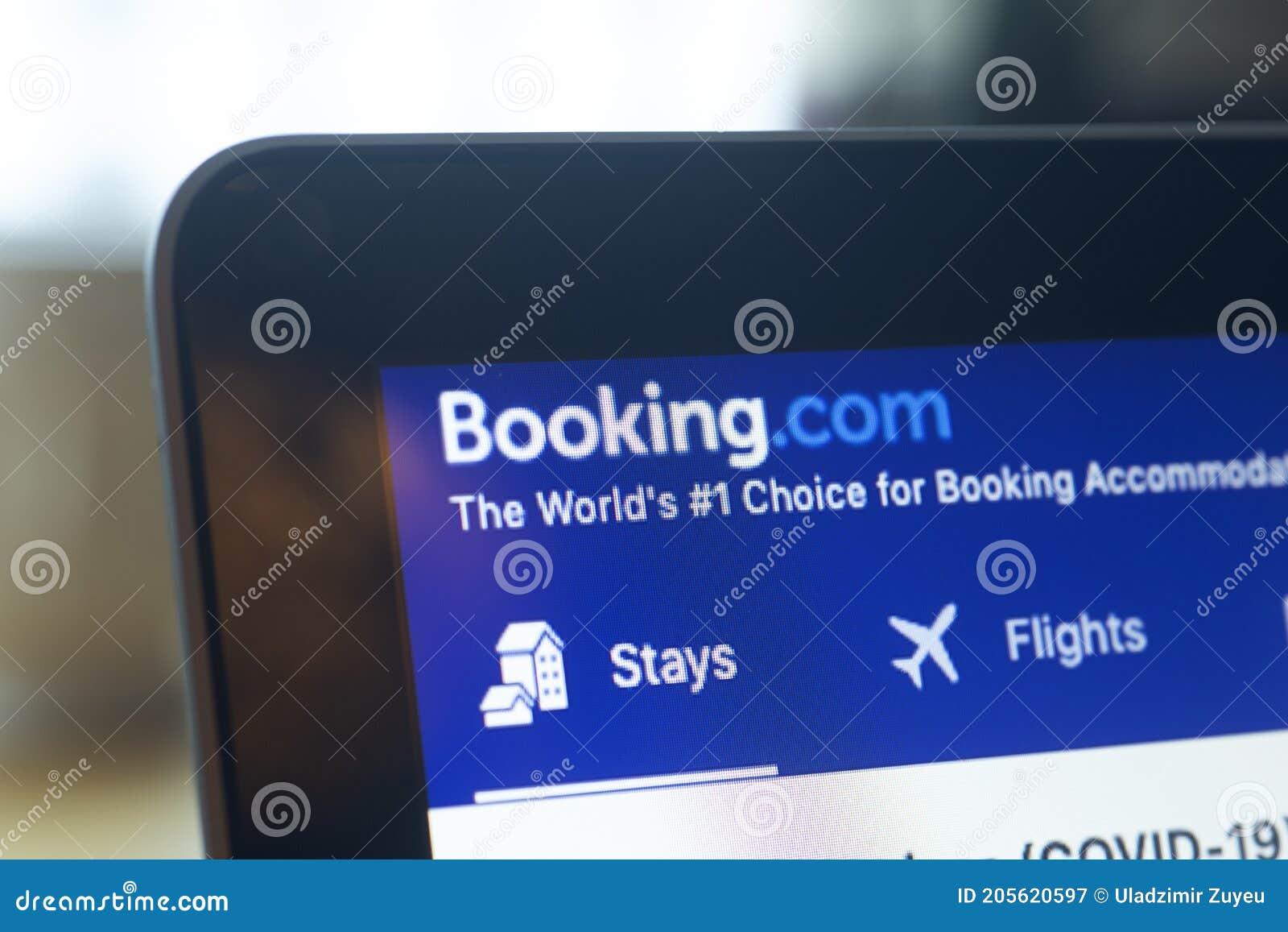 Booking Com Logo on a Computer Screen. Home Page of the Internet ...