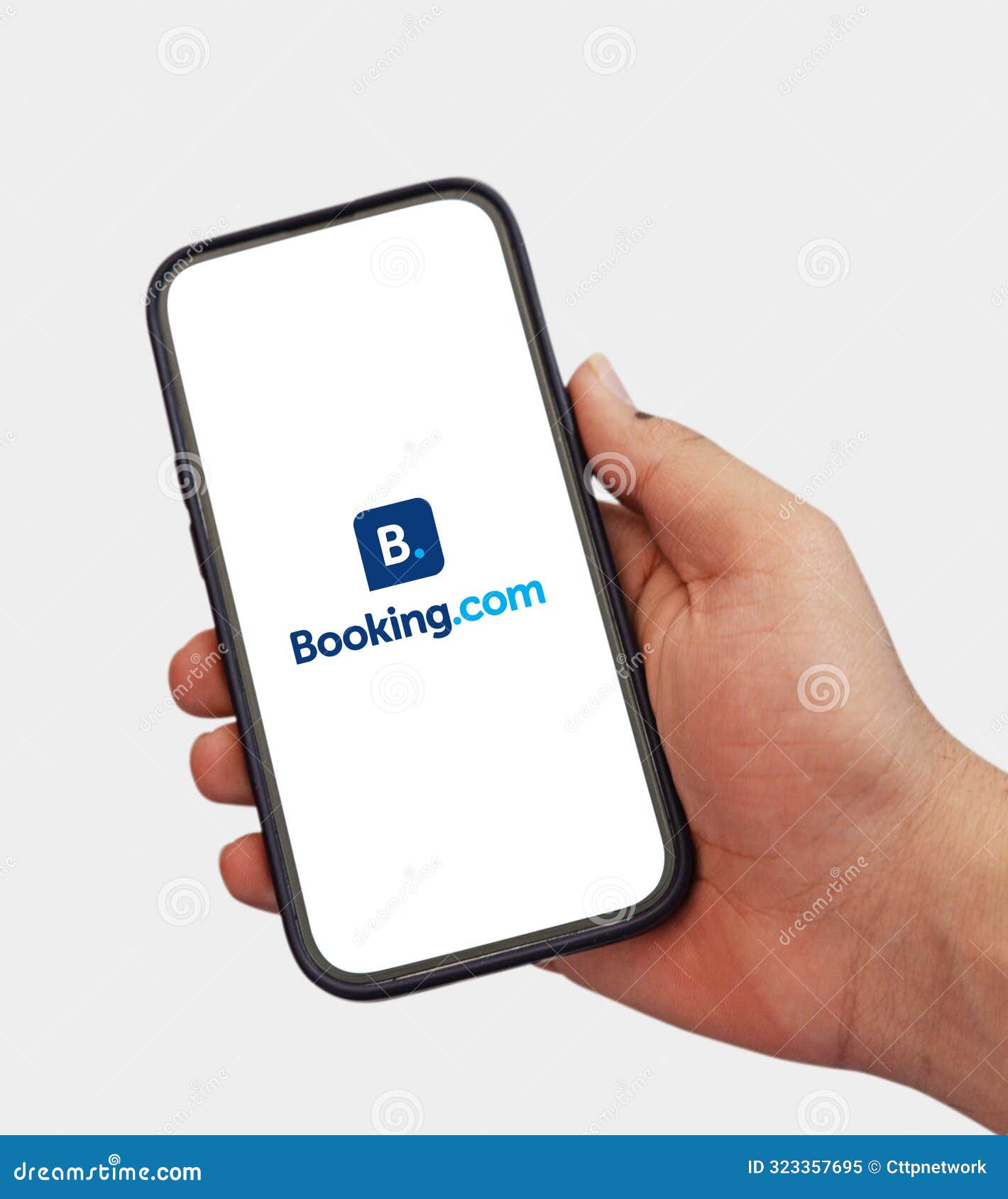 Booking.com on Mobile Screen with White Isolated Backdrop, Editorial ...