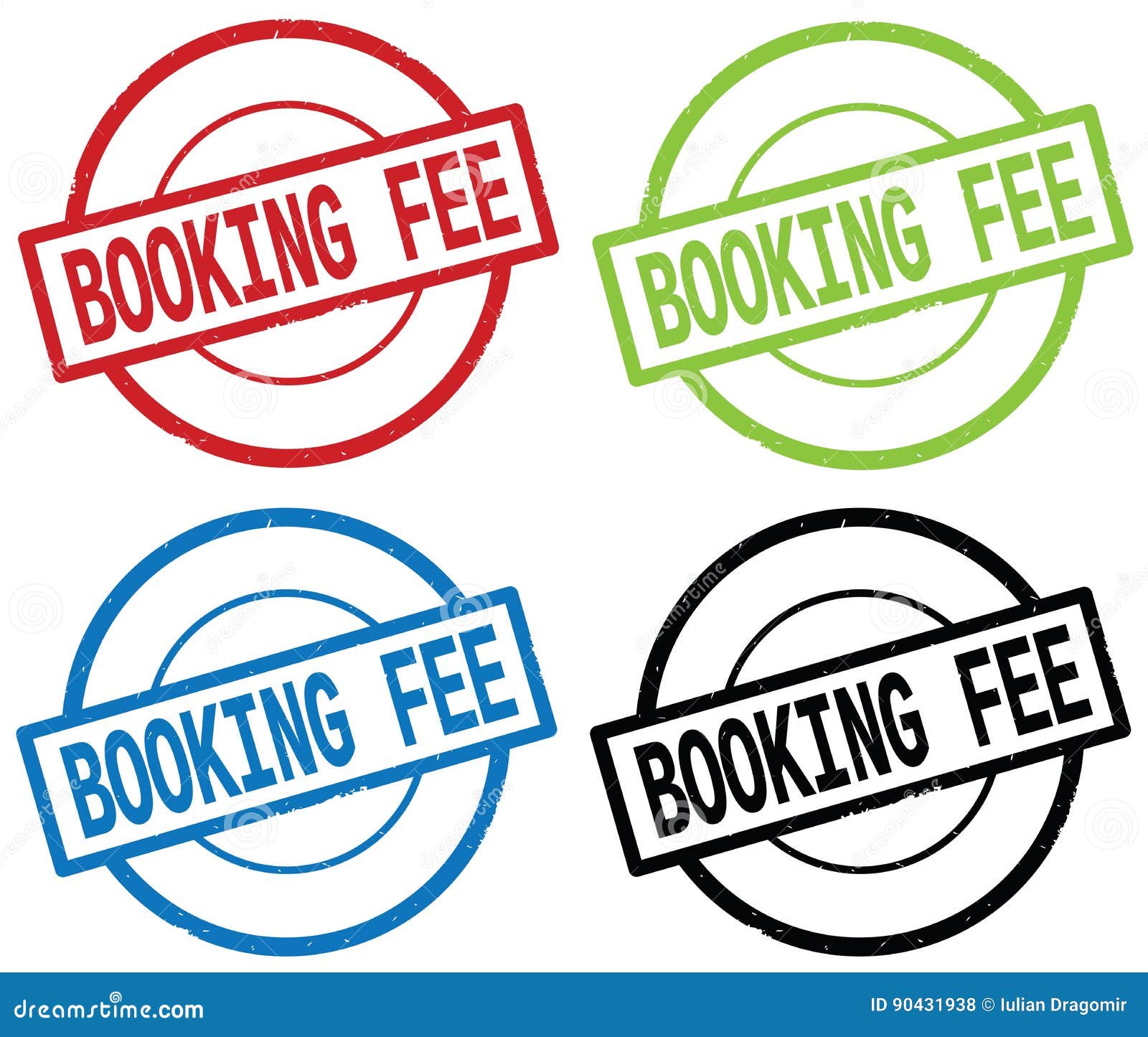 BOOKING FEE Text, on Round Simple Stamp Sign. Stock Illustration ...