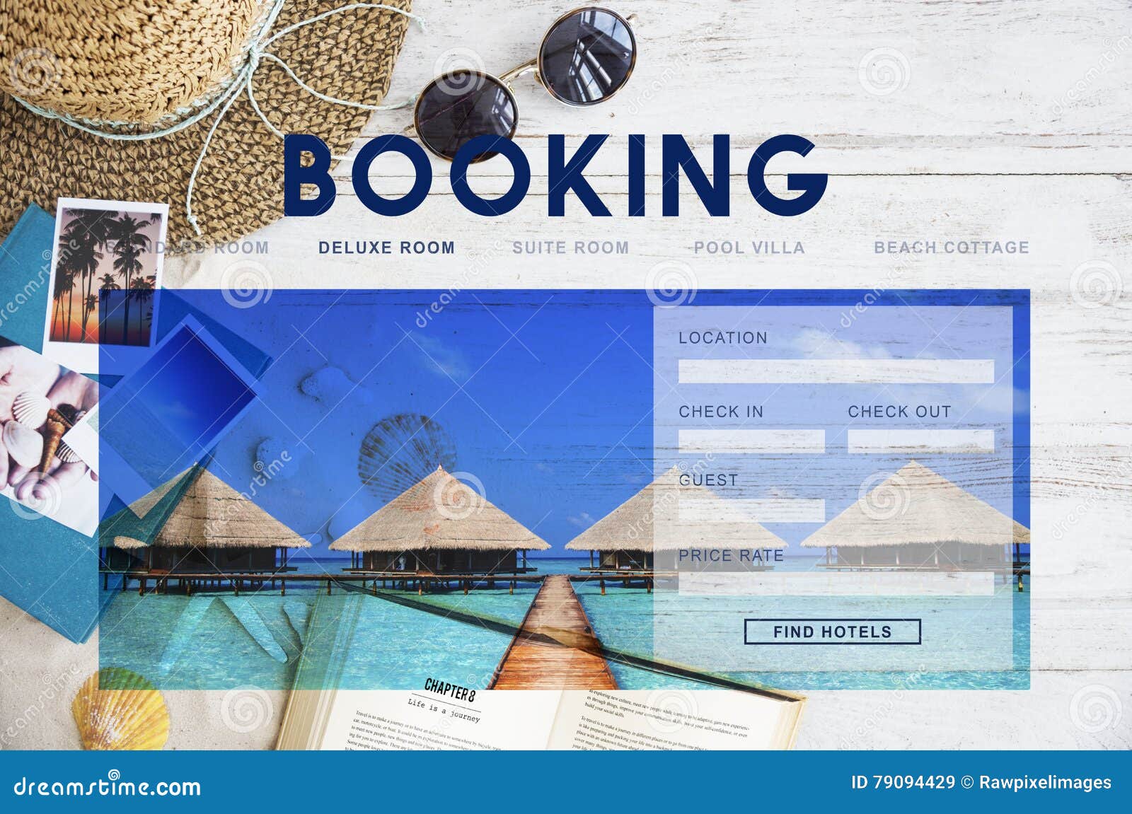 Booking Hotel Reservation Travel Destination Concept Stock Image ...