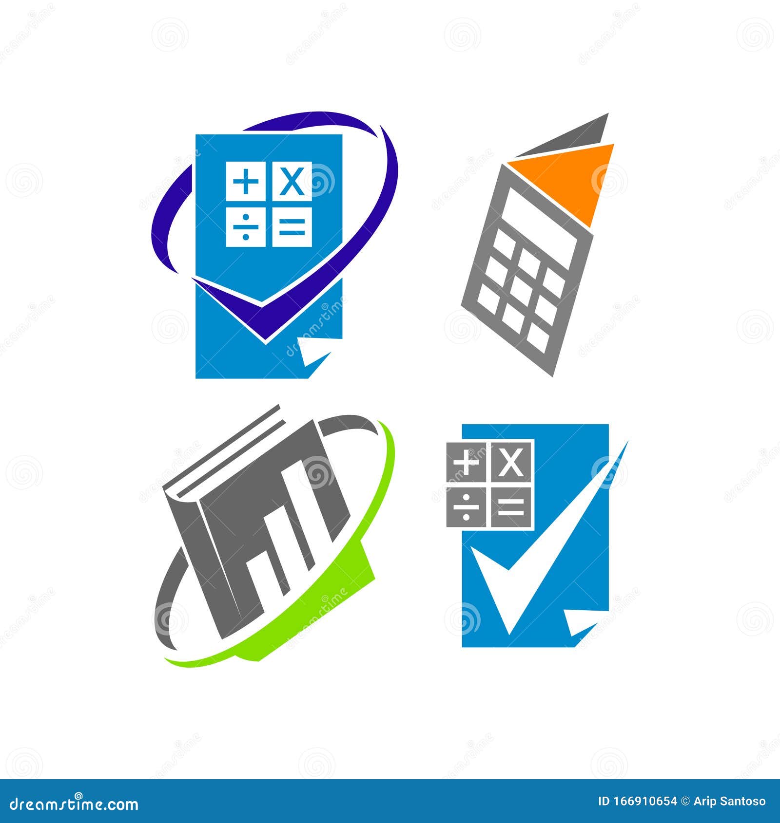 Bookkeeping Accounting Check Logo Design Template Vector Set Stock ...