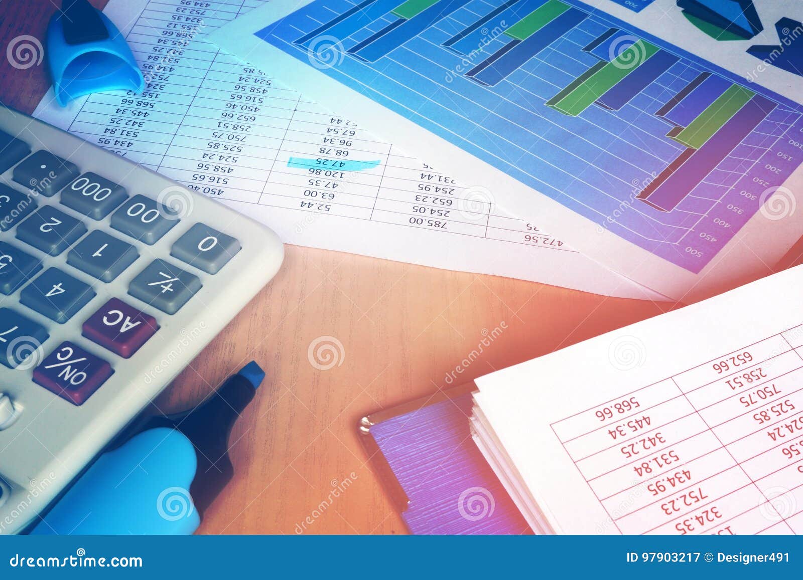 Bookkeeping concept. stock image. Image of calculator - 97903217