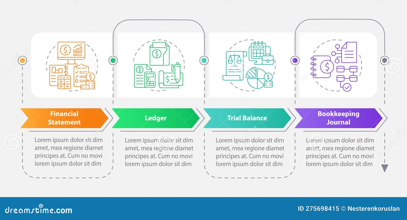 Bookkeeping Elements Rectangle Infographic Template Stock Vector ...