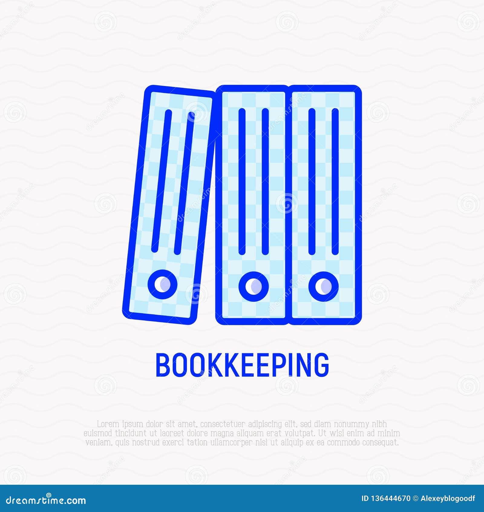 Bookkeeping Symbol: Stack of Folders Line Icon Stock Vector ...