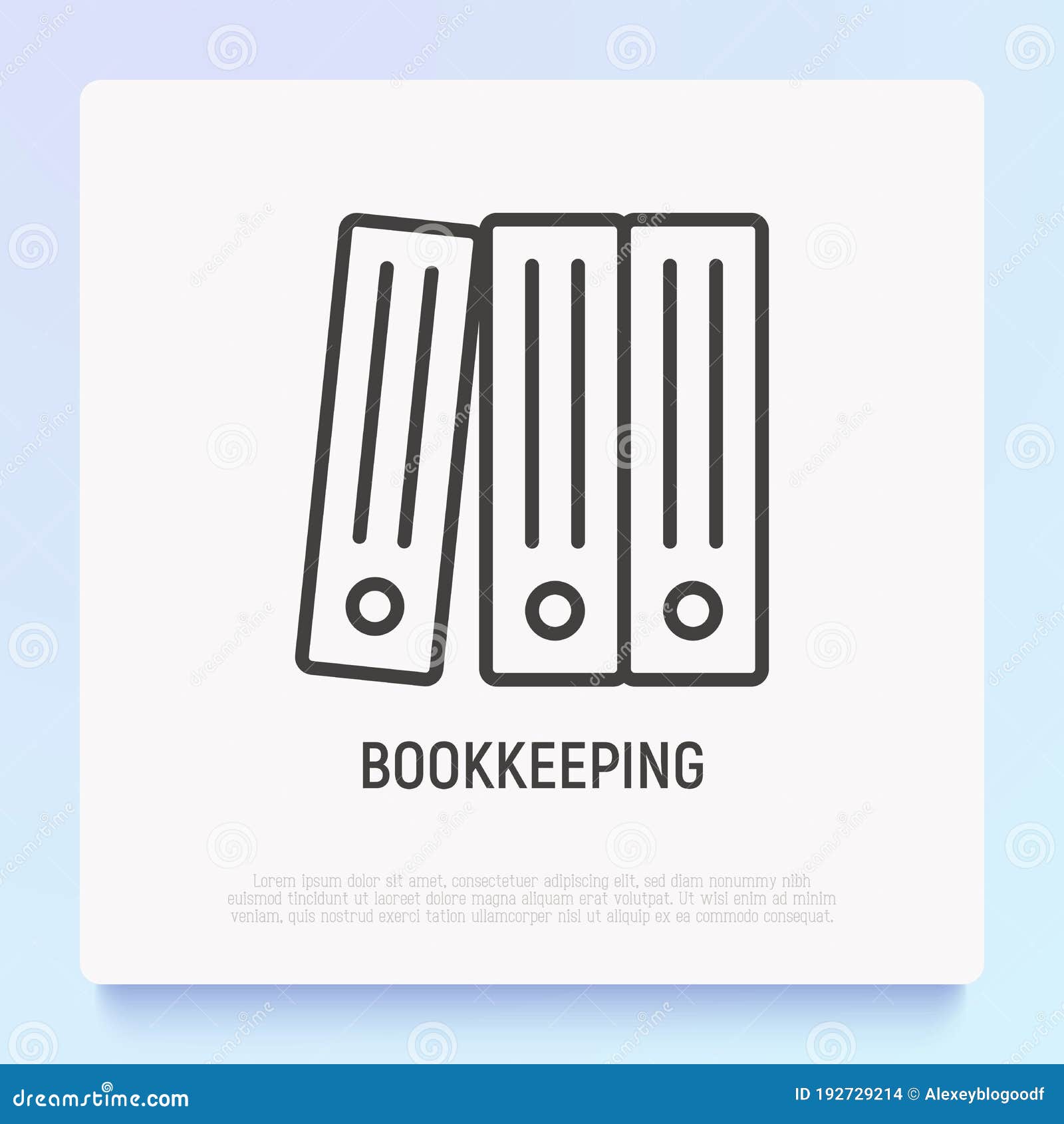 Bookkeeping Symbol: Stack of Folders Thin Line Icon. Modern Vector ...