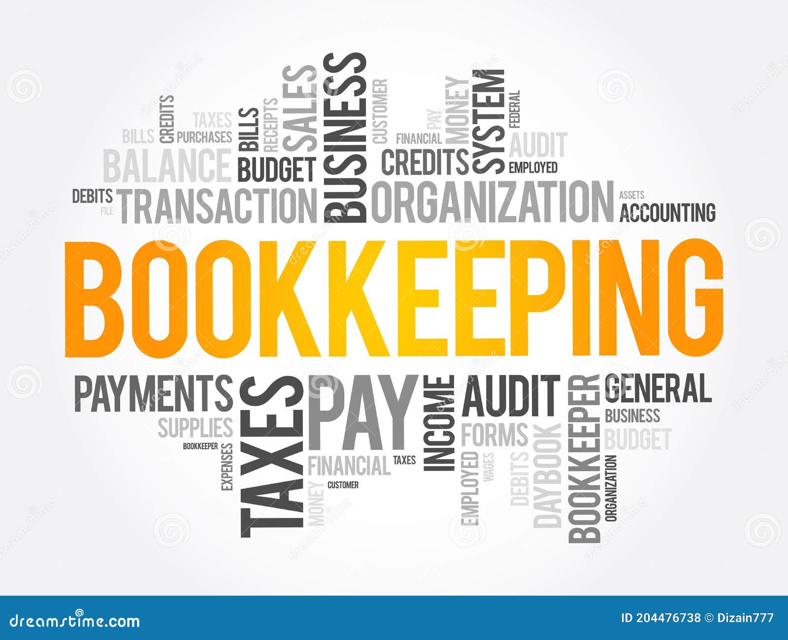 Bookkeeping Word Cloud Collage, Business Concept Stock Illustration ...
