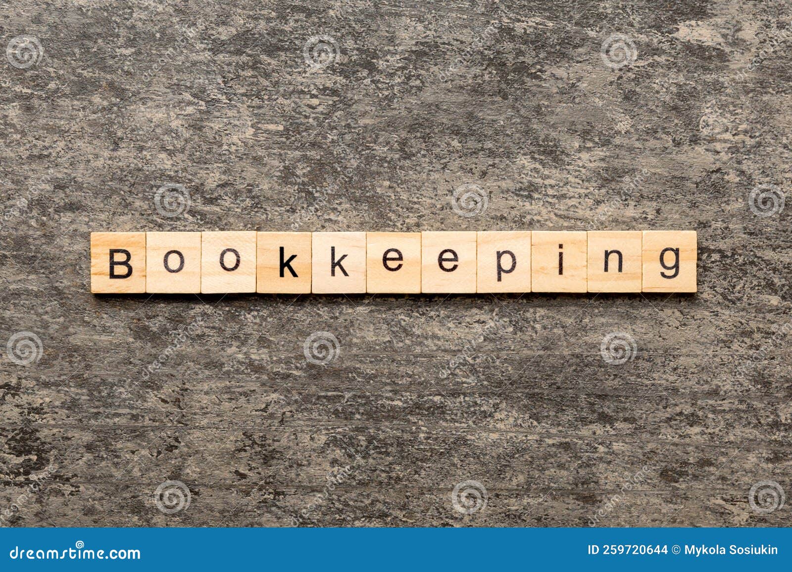 Bookkeeping Word Written on Wood Block. Bookkeeping Text on Table ...