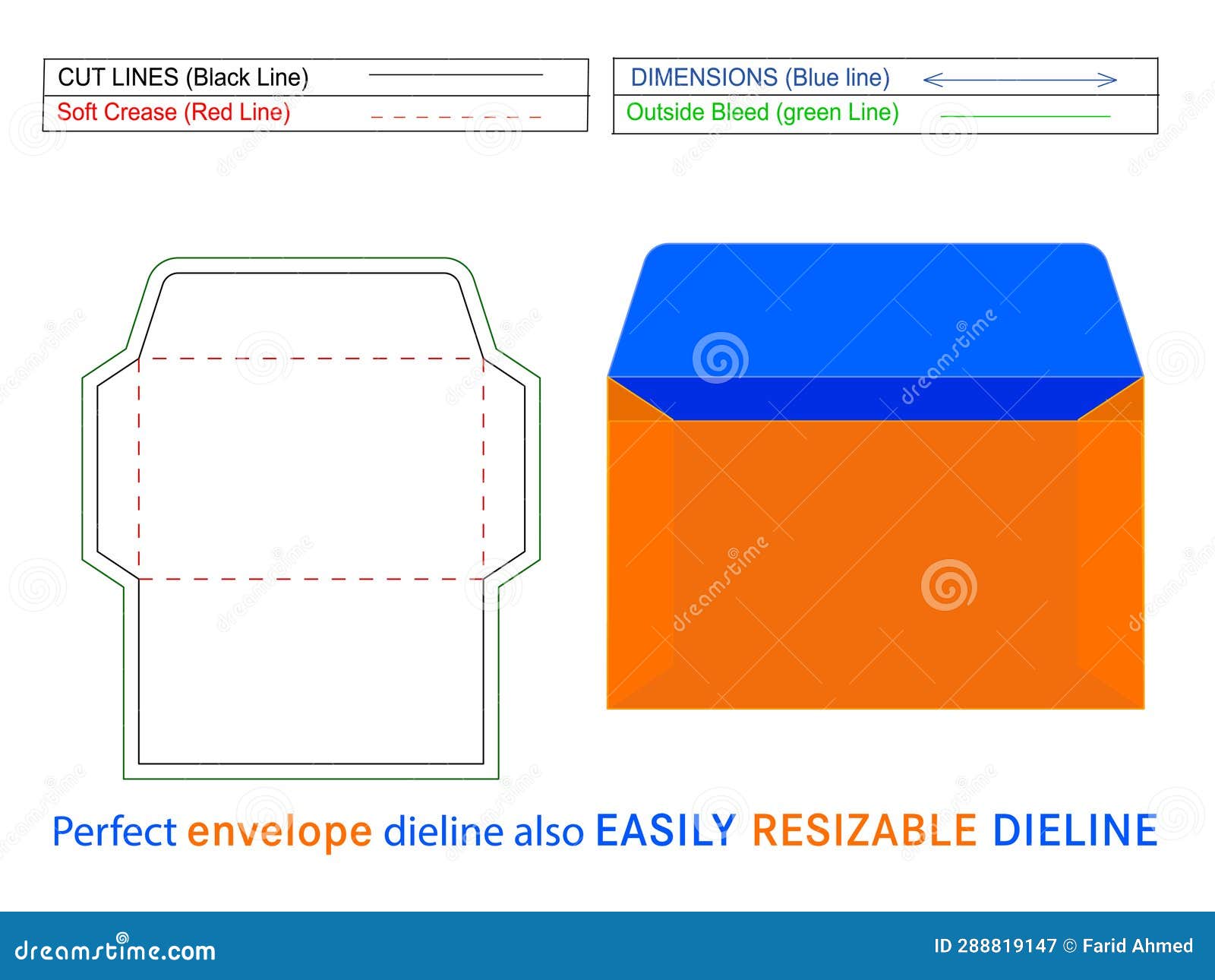 Editable Easily Resizeable Packaging Catalogue Envelope Or Open End ...