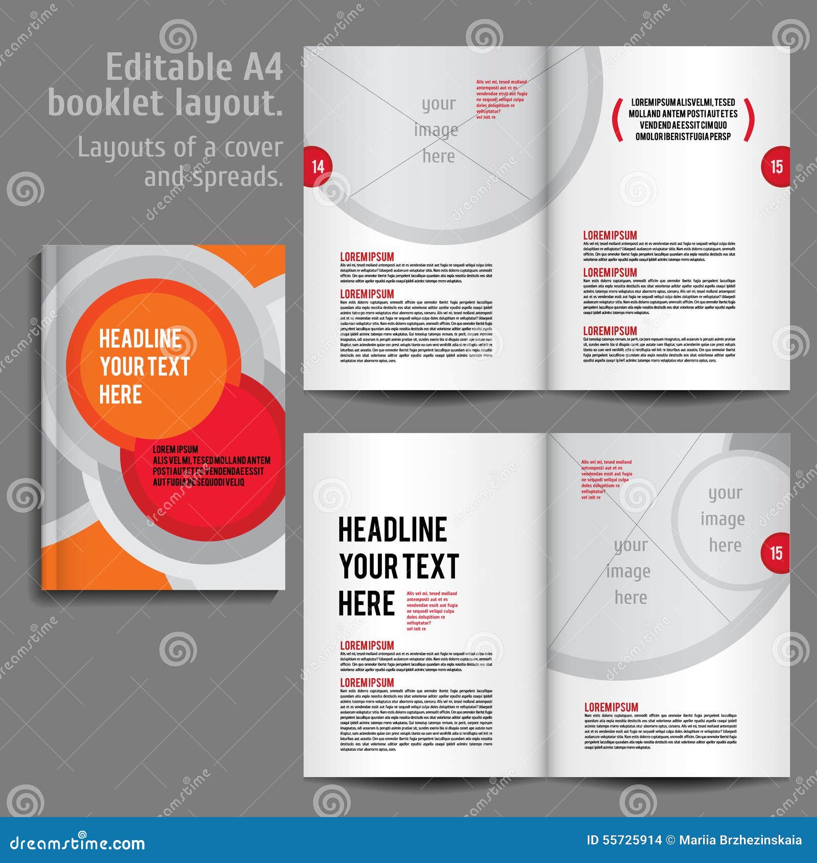 A4 Booklet Layout Design Template with Cover Stock Vector ... A4 Booklet Layout Design Template with Cover Stock Vector ...
