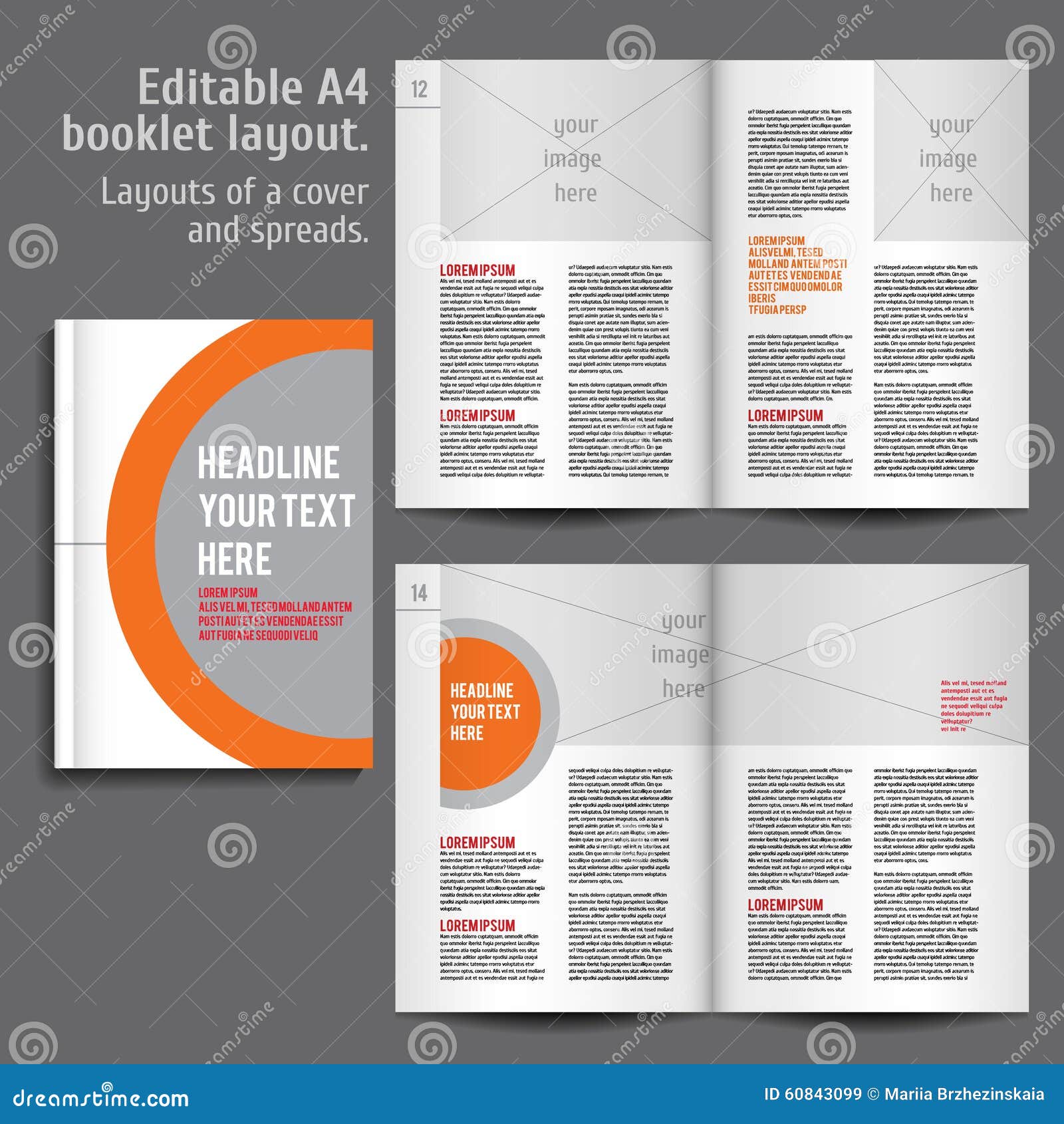 A4 Booklet Layout Design Template with Cover Stock Vector ... A4 Booklet Layout Design Template with Cover Stock Vector ...