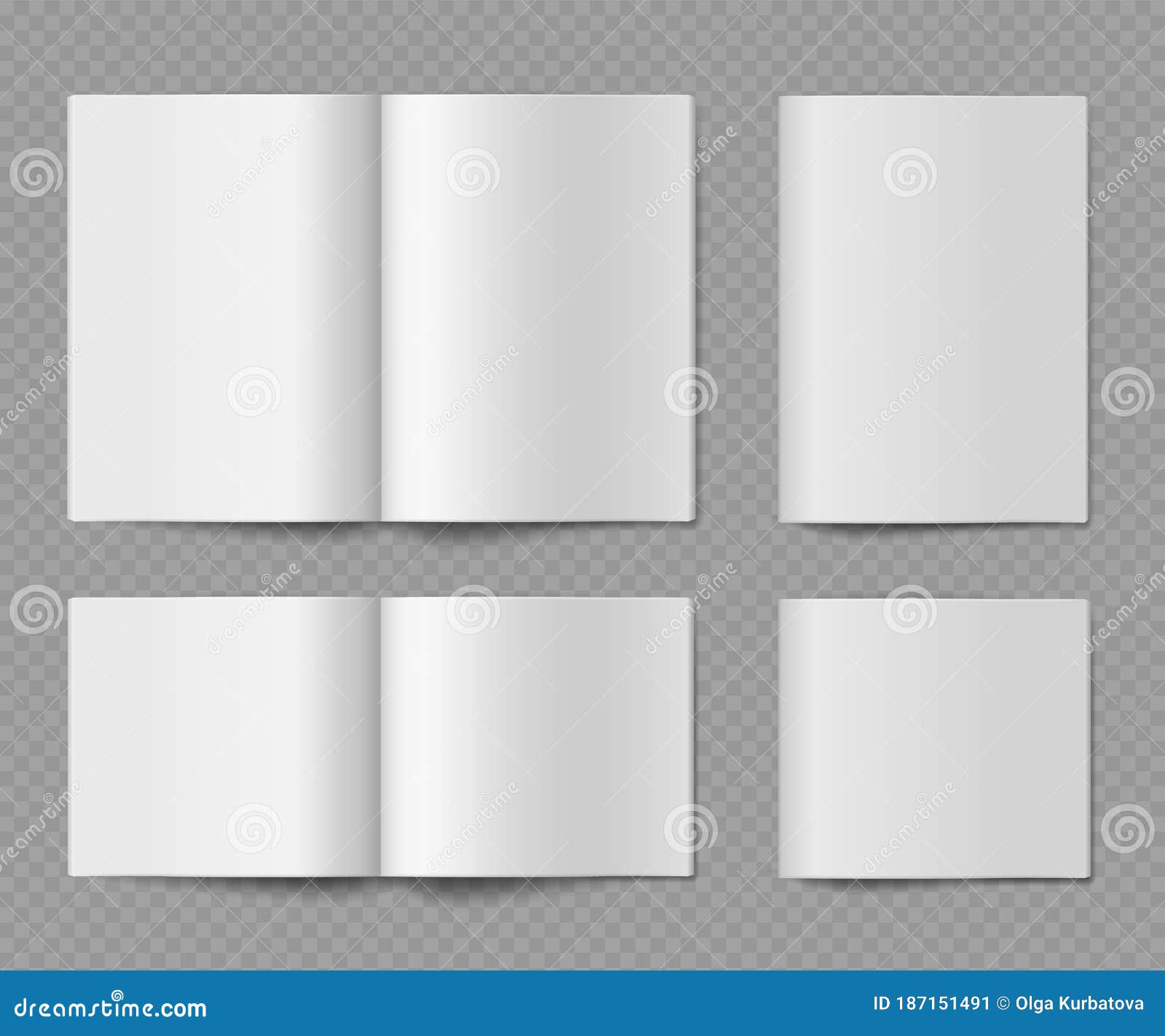 Mockup Of Big Open Book With Realistic Shadows, Isolated On White ...