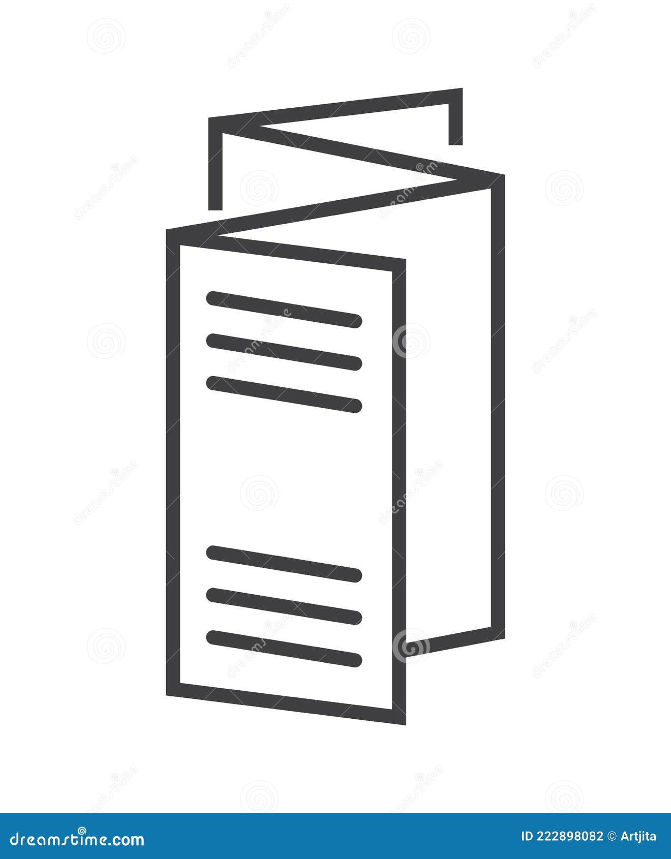 Booklet Page Icon Vector in Thin Line Style. Outline Symbol for ...