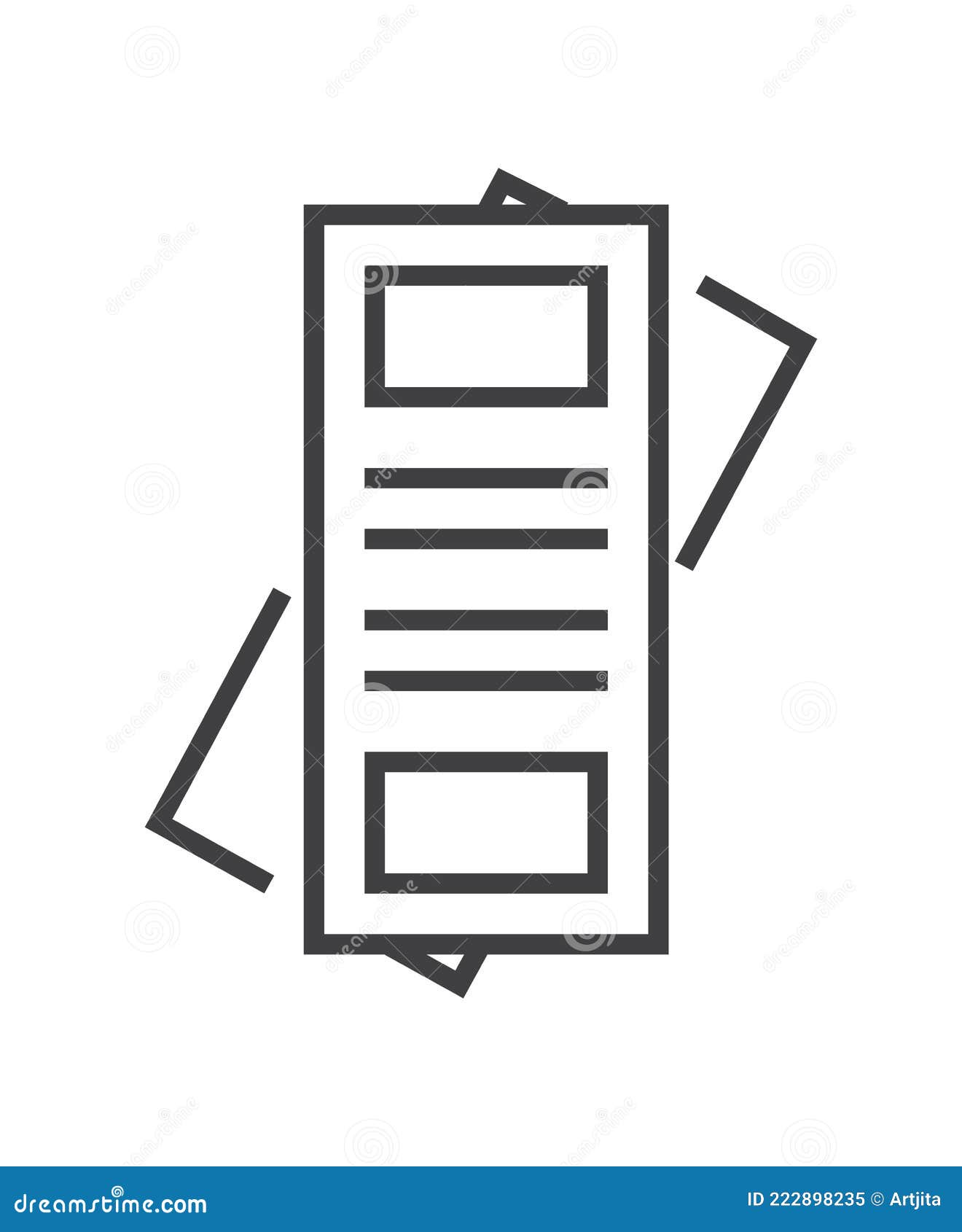 Booklet Page Icon Vector In Thin Line Style. Outline Symbol For ...