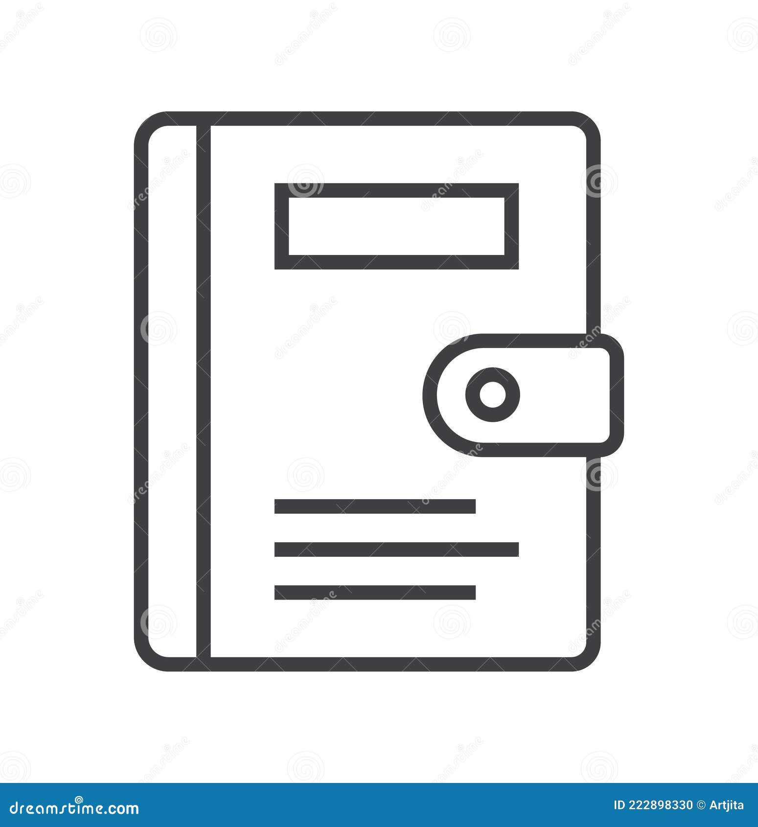 Booklet Page Icon Vector In Thin Line Style. Outline Symbol For ...