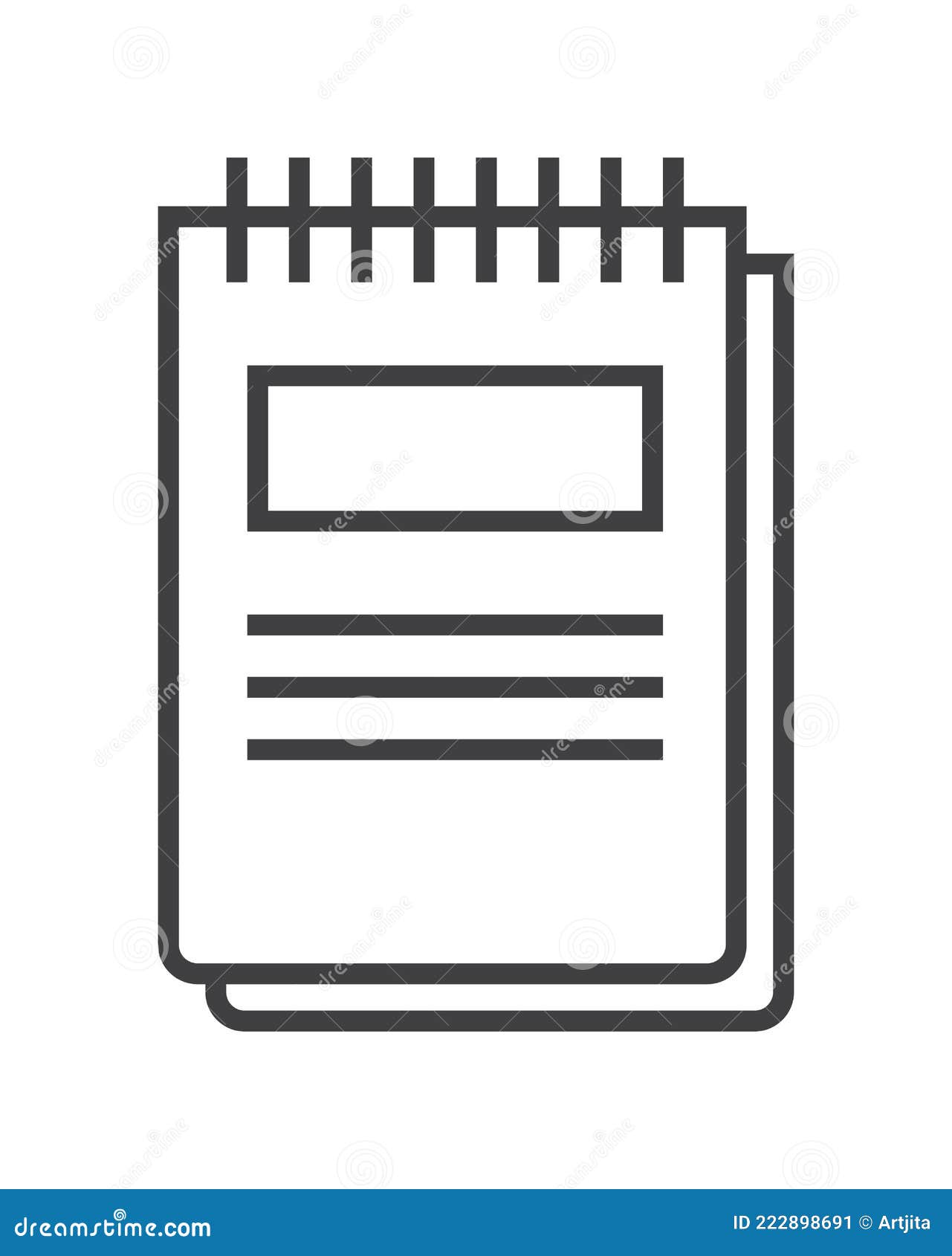 Booklet Page Icon Vector In Thin Line Style. Outline Symbol For ...