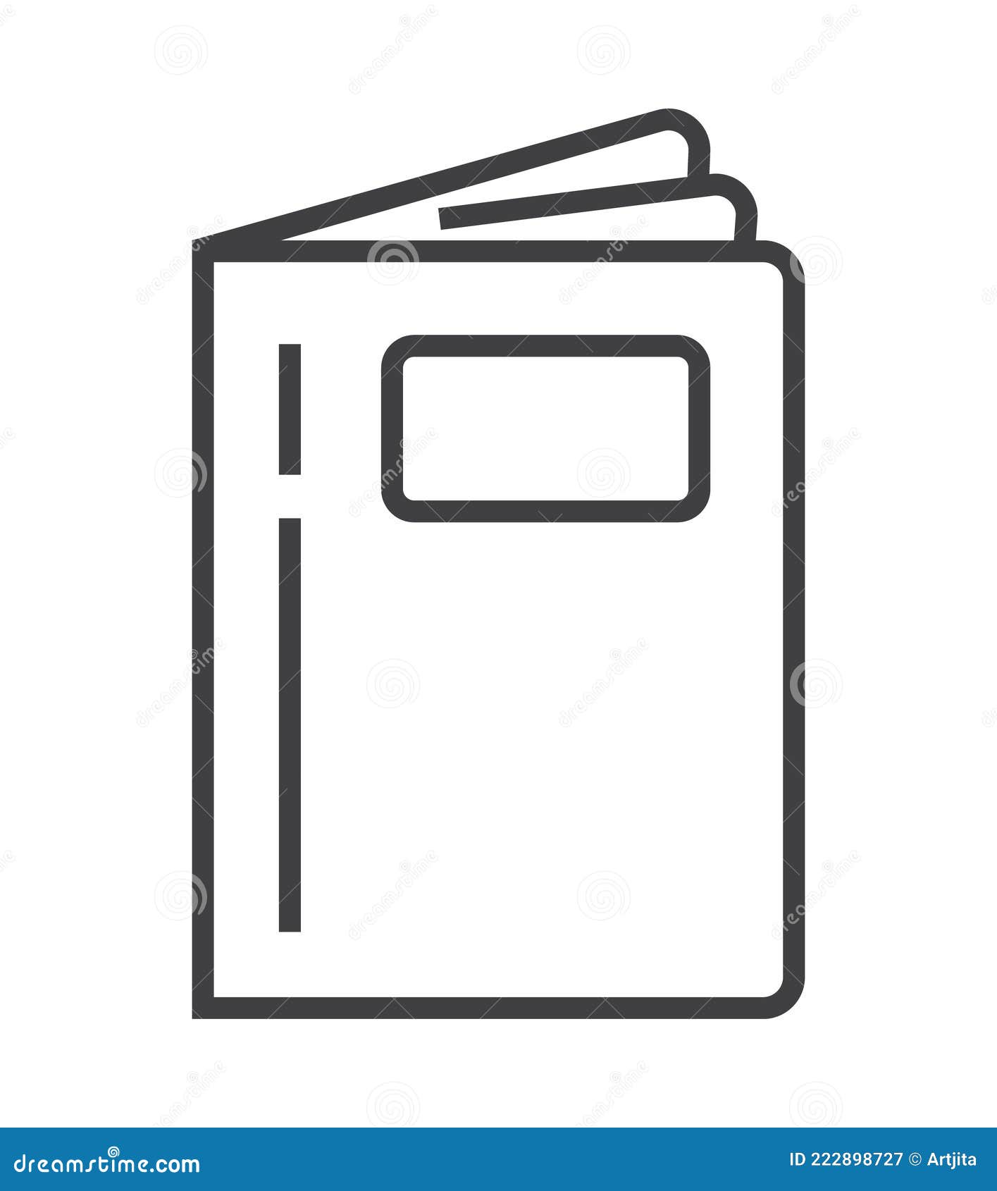 Booklet Page Icon Vector in Thin Line Style. Outline Symbol for ...