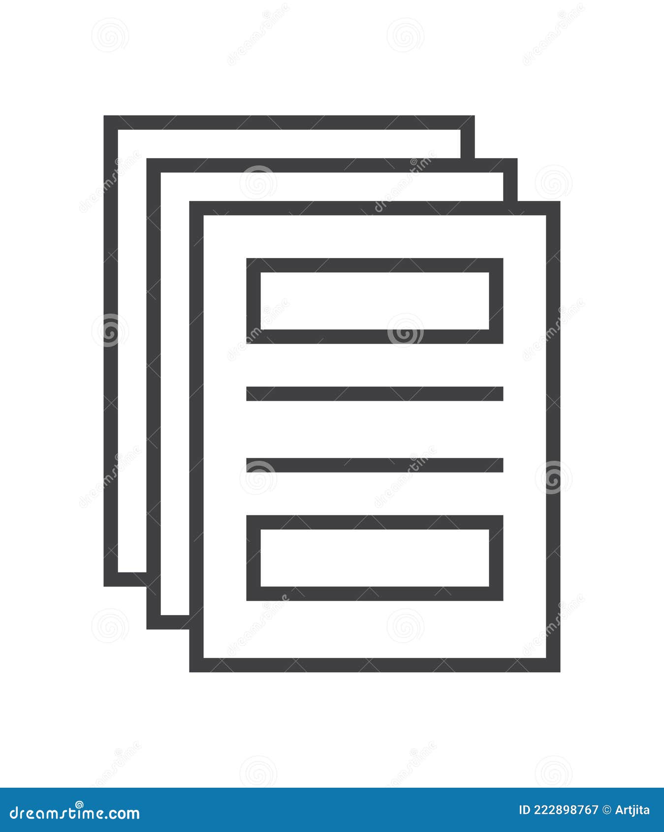 Booklet Page Icon Vector In Thin Line Style. Outline Symbol For ...