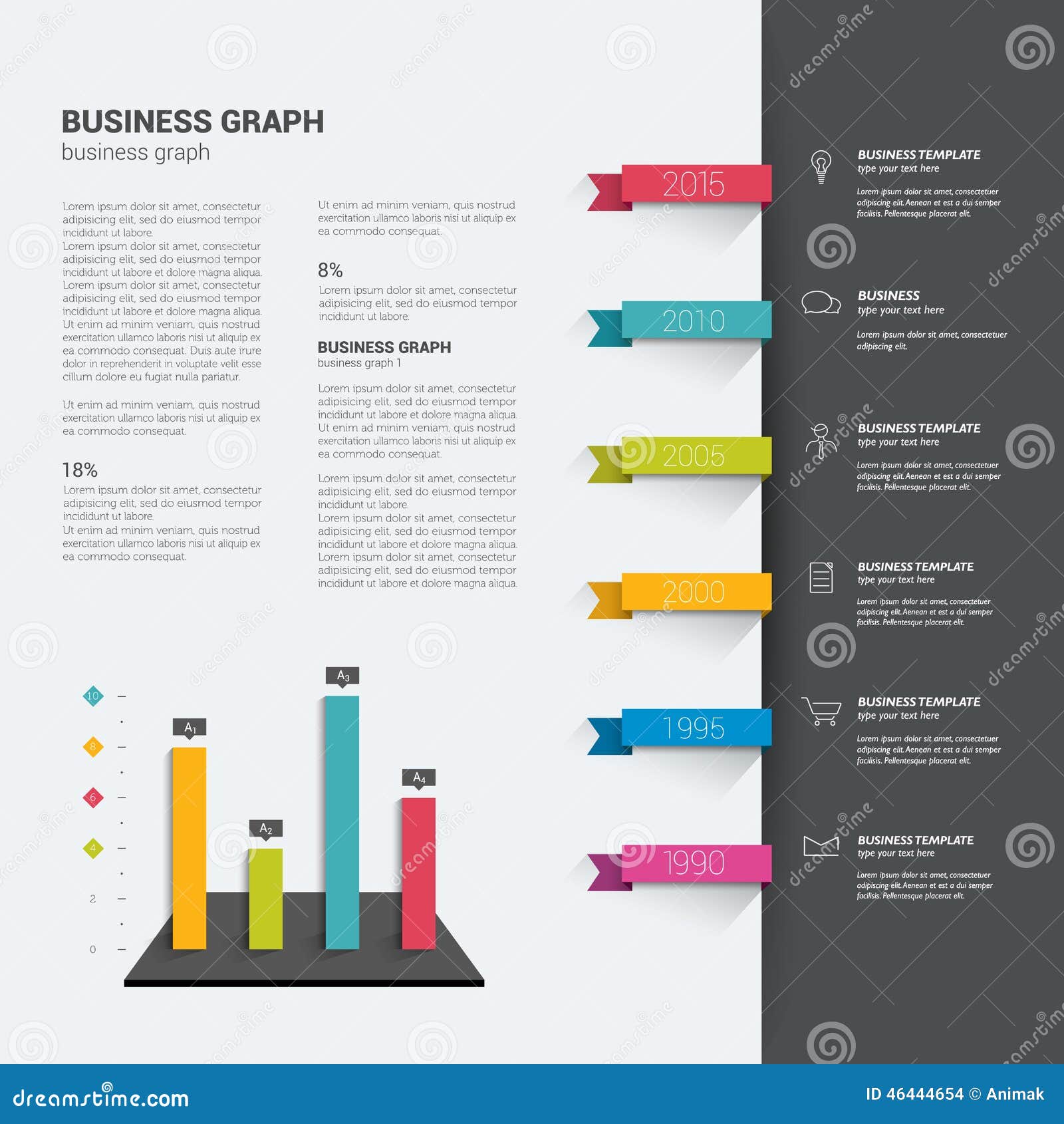 Booklet Page. Magazine Layout For Infographics. Vector Illustration ...