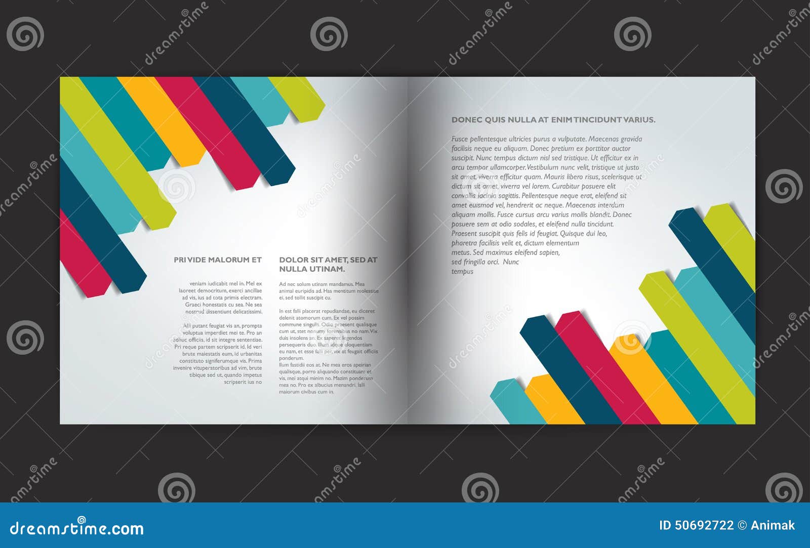 Booklet Page. Magazine Layout for Infographics Stock Vector ...