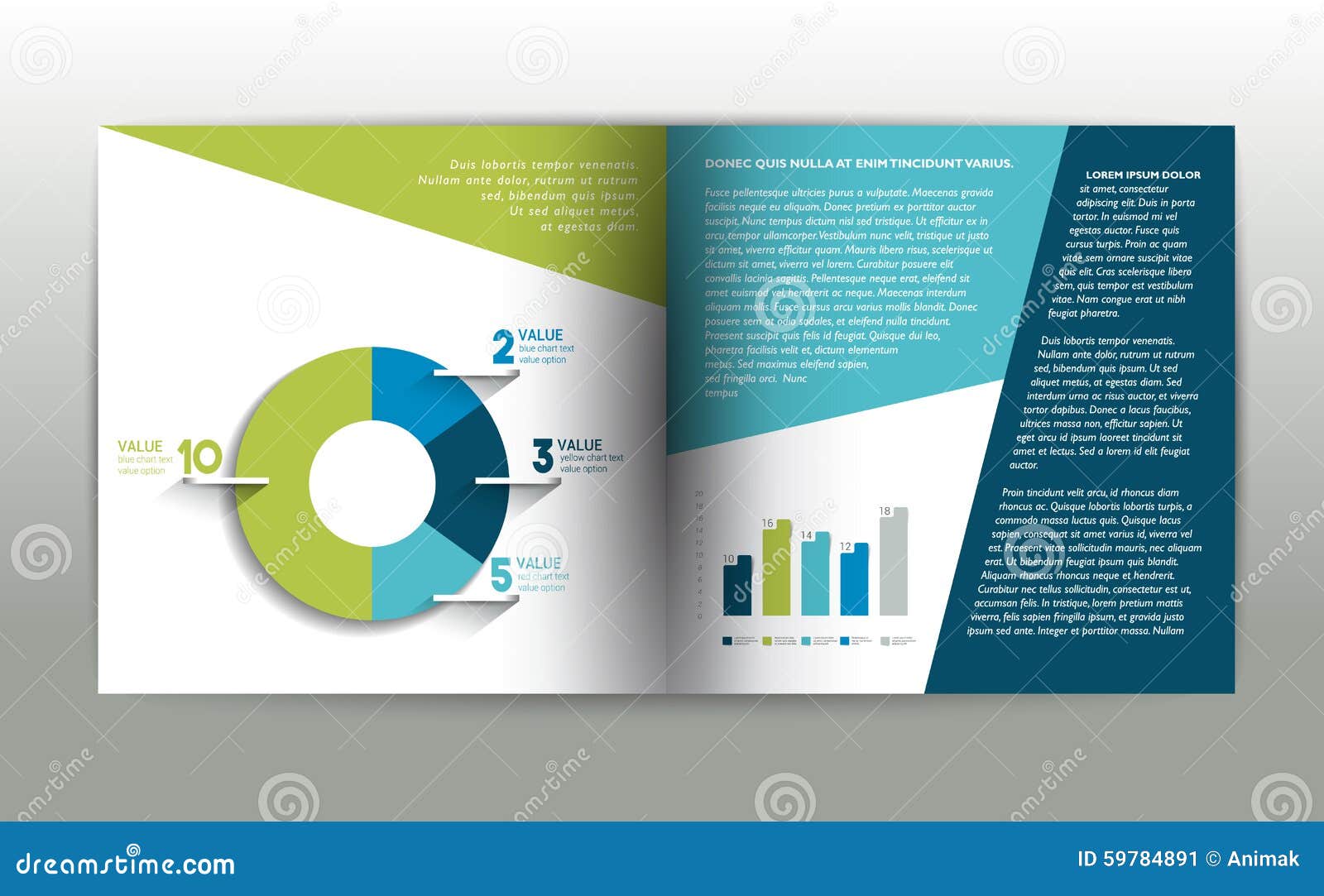 Booklet Page. Magazine Layout for Infographics Stock Vector ...