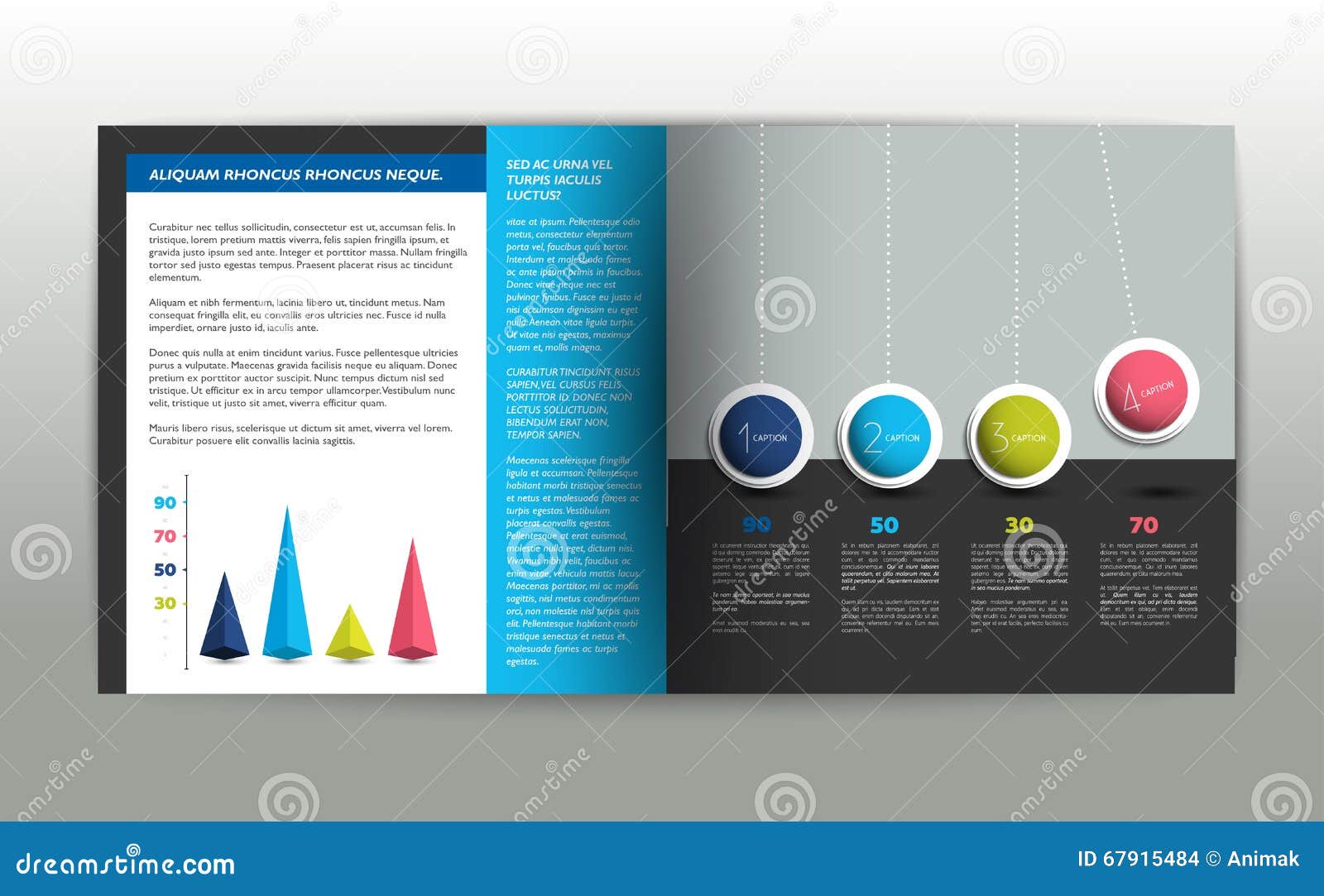 Booklet Page. Magazine Layout for Infographics. Web Template Stock ...