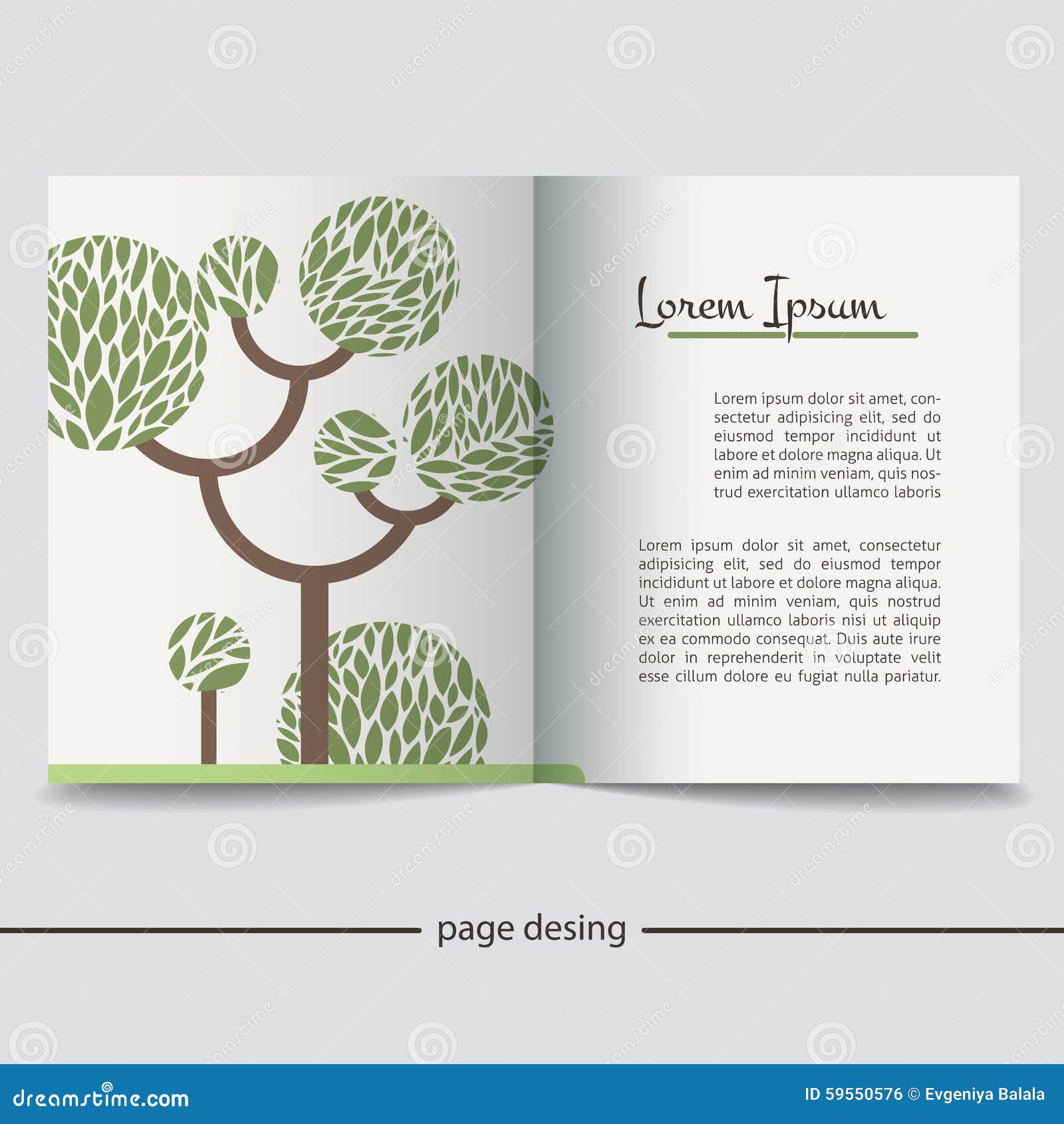 Booklet with a Picture of a Green Tree Stock Vector - Illustration of ...