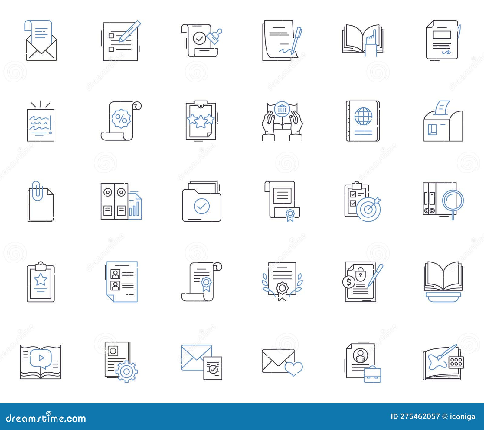 Bookmaking Line Icons Collection. Binding, Covering, Folding, Stitching ...
