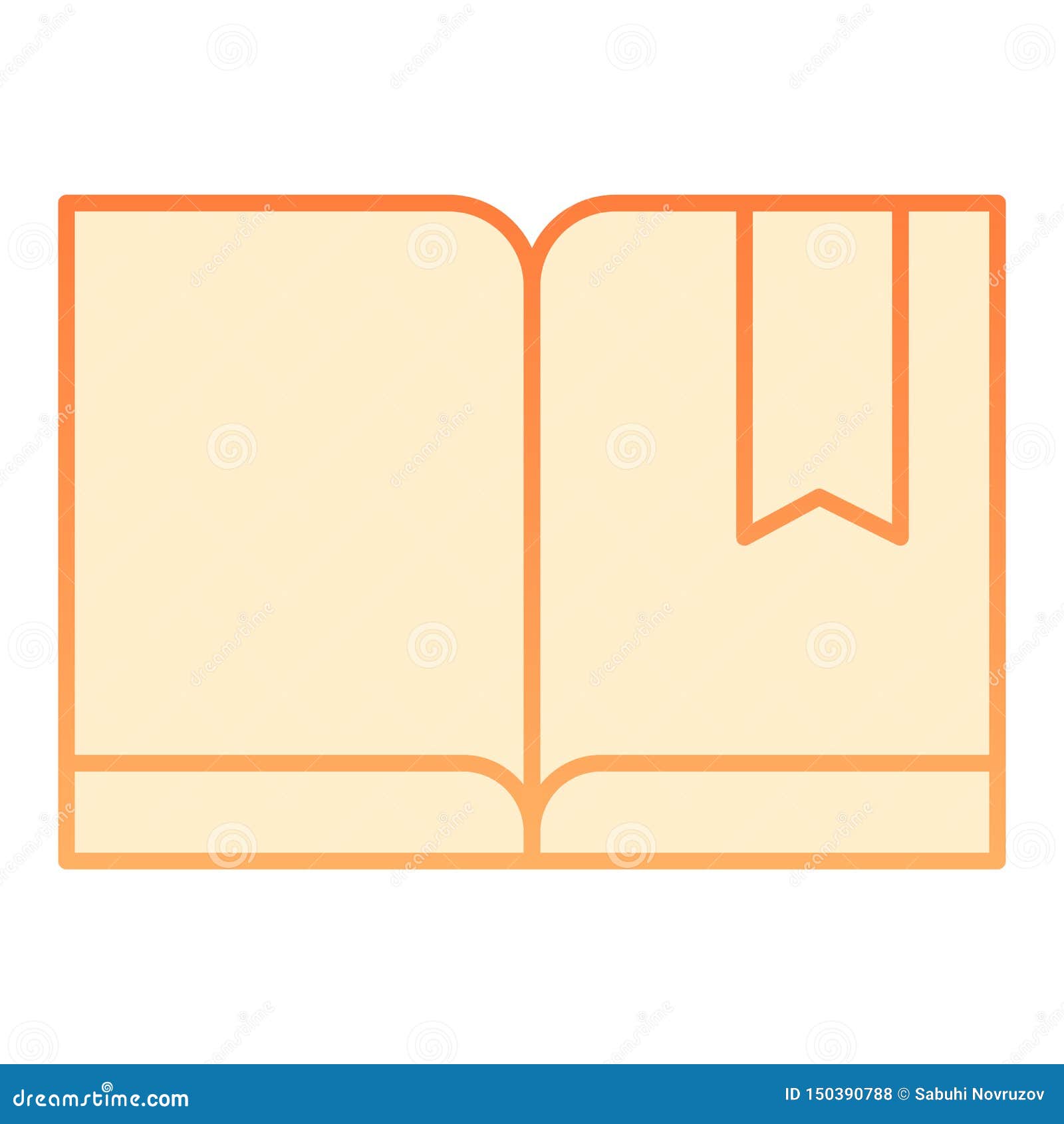 Bookmark with Book Flat Icon. Read Orange Icons in Trendy Flat Style ...