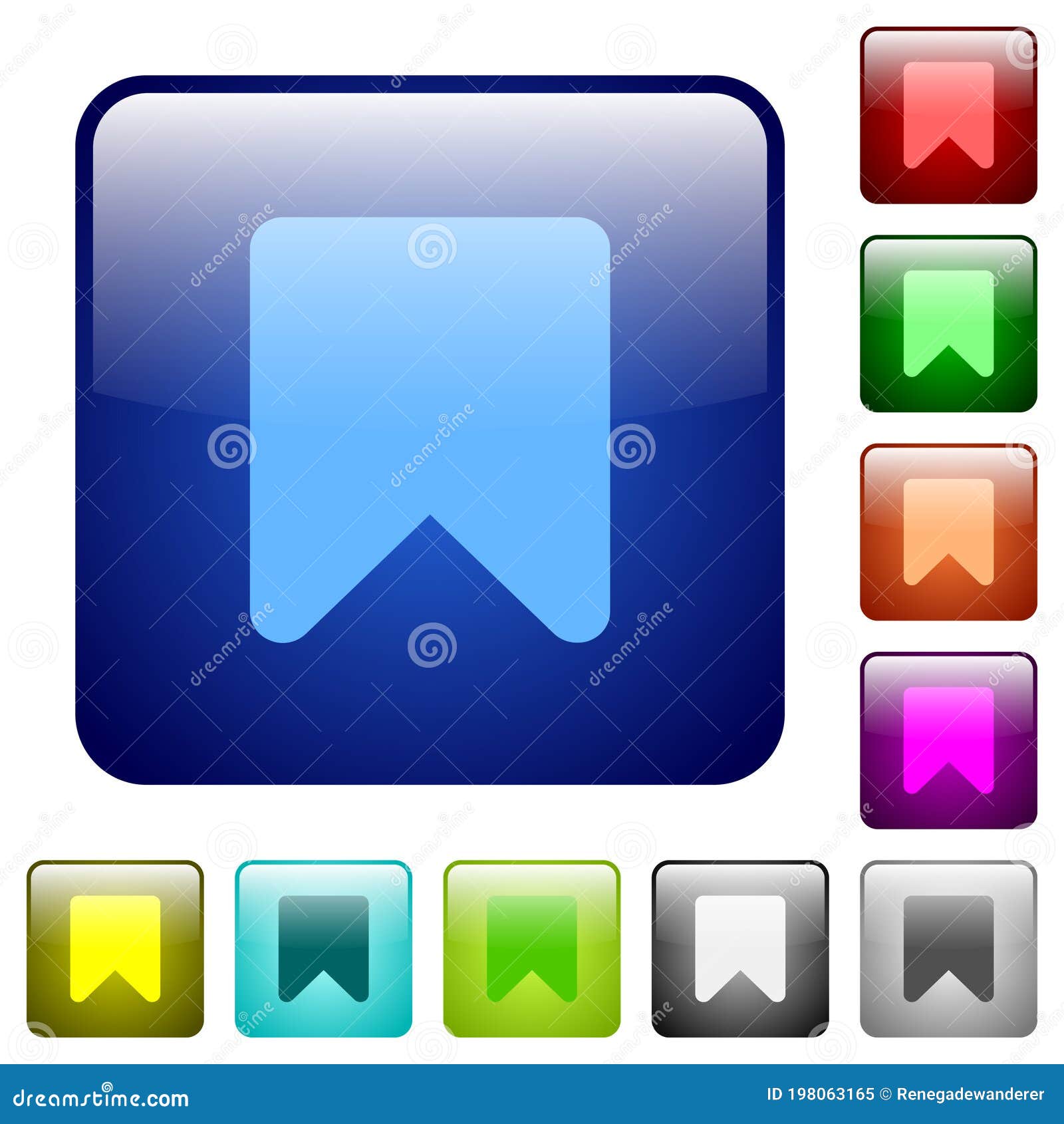 Bookmark Color Square Buttons Stock Vector - Illustration of rounded ...