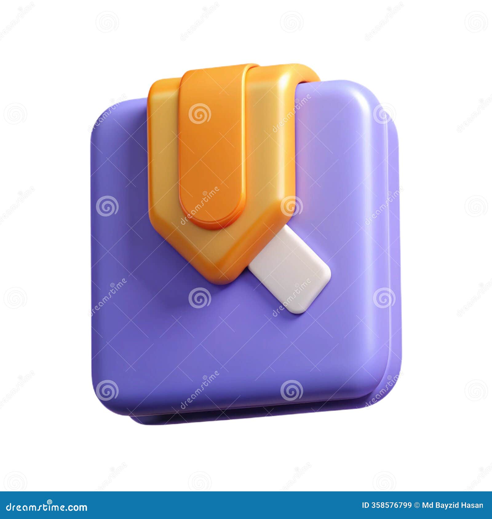 Bookmark 3D Icon stock illustration. Illustration of badge - 358576799