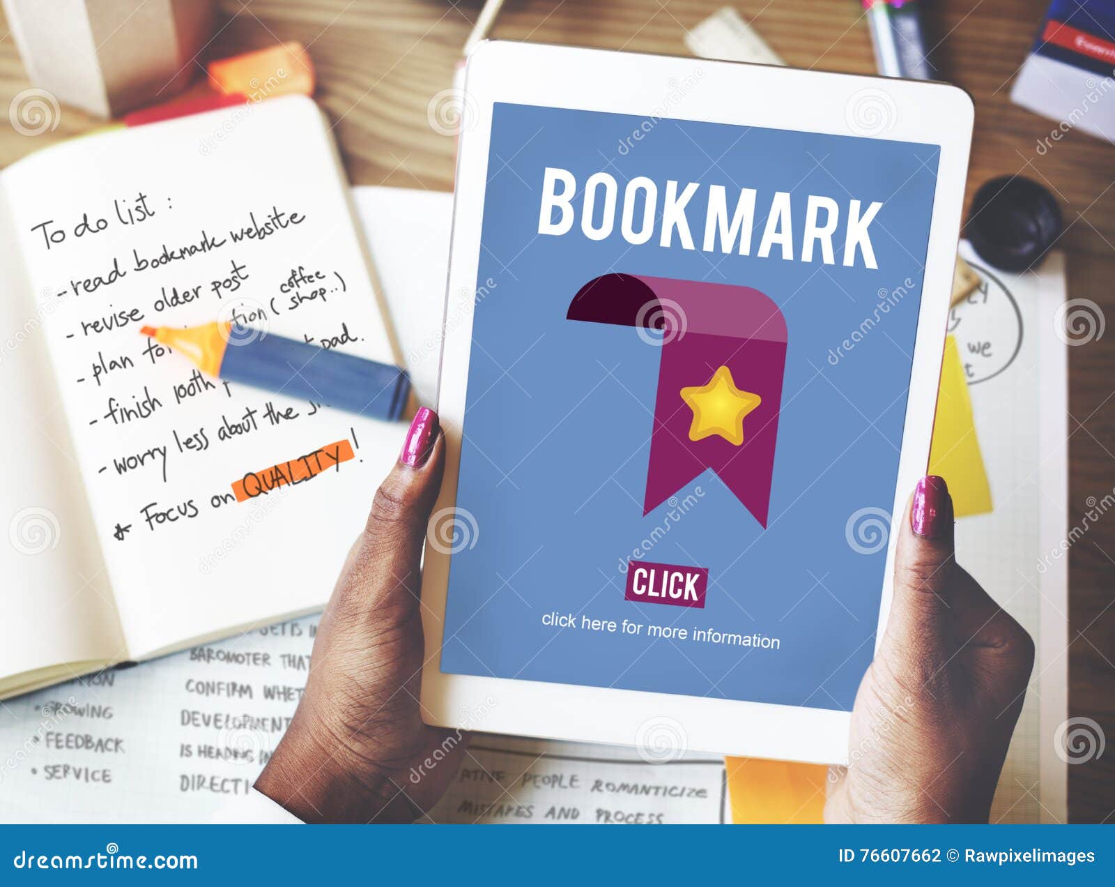 Bookmark Favorites Homepage Webpage Concept Stock Photo - Image of ...