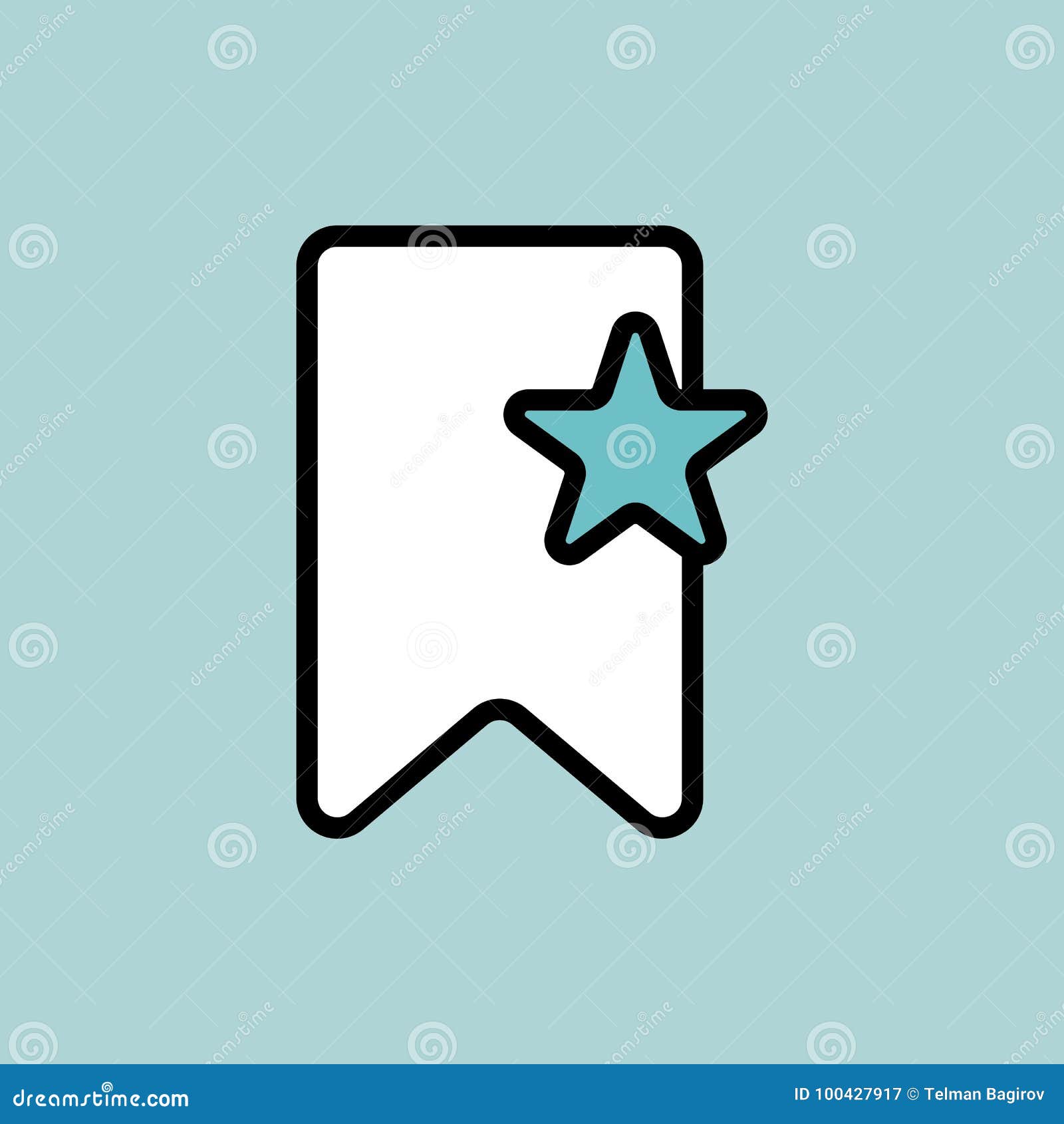 Bookmark Icon on Blue Background Stock Illustration - Illustration of ...