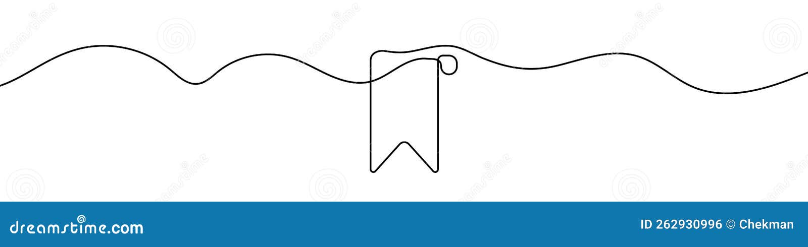 Bookmark Icon in Continuous Line Drawing Style. Line Art of Bookmark ...
