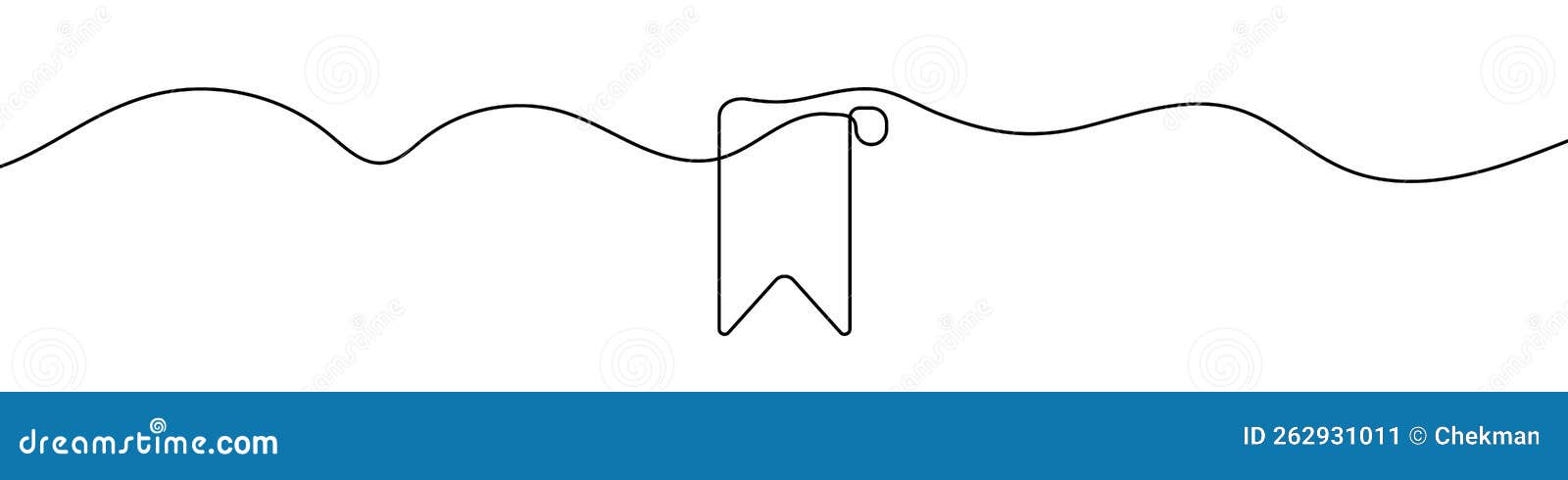 Bookmark Icon in Continuous Line Drawing Style. Line Art of Bookmark ...