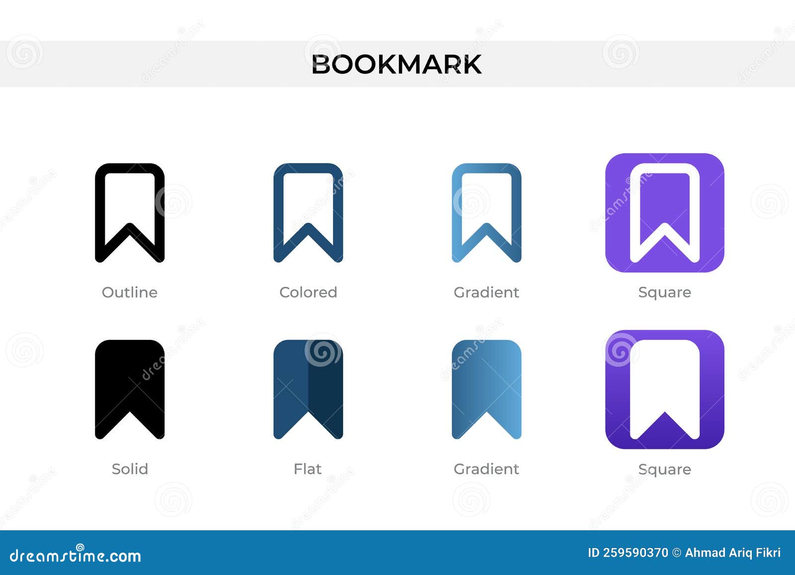 Bookmark Icon in Different Style. Bookmark Vector Icons Designed in ...