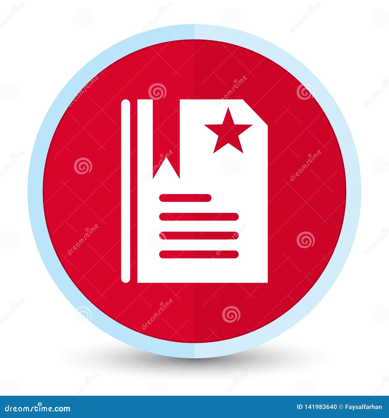 Bookmark Icon Flat Prime Red Round Button Stock Vector - Illustration ...