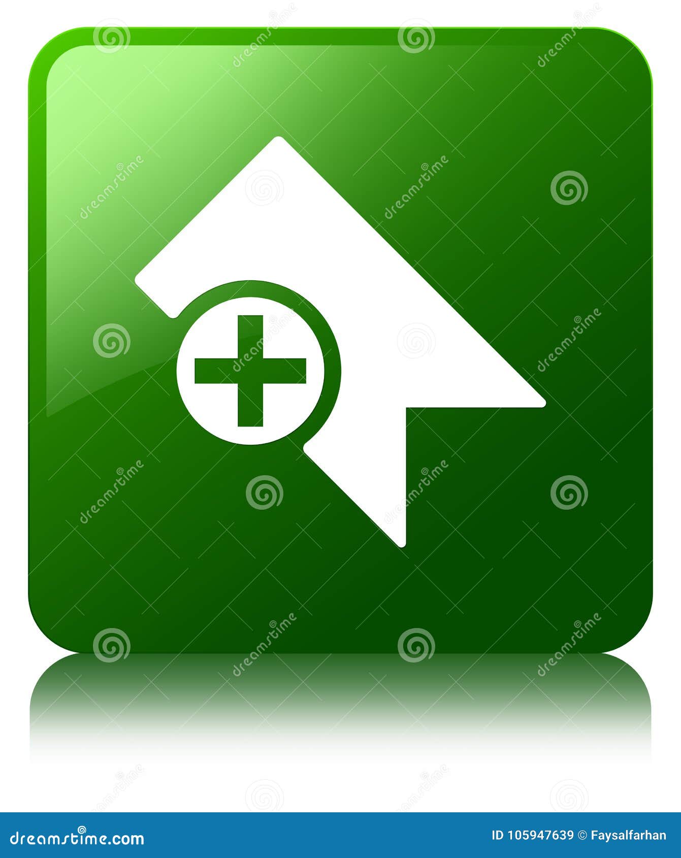 Bookmark Icon Green Square Button Stock Illustration - Illustration of ...