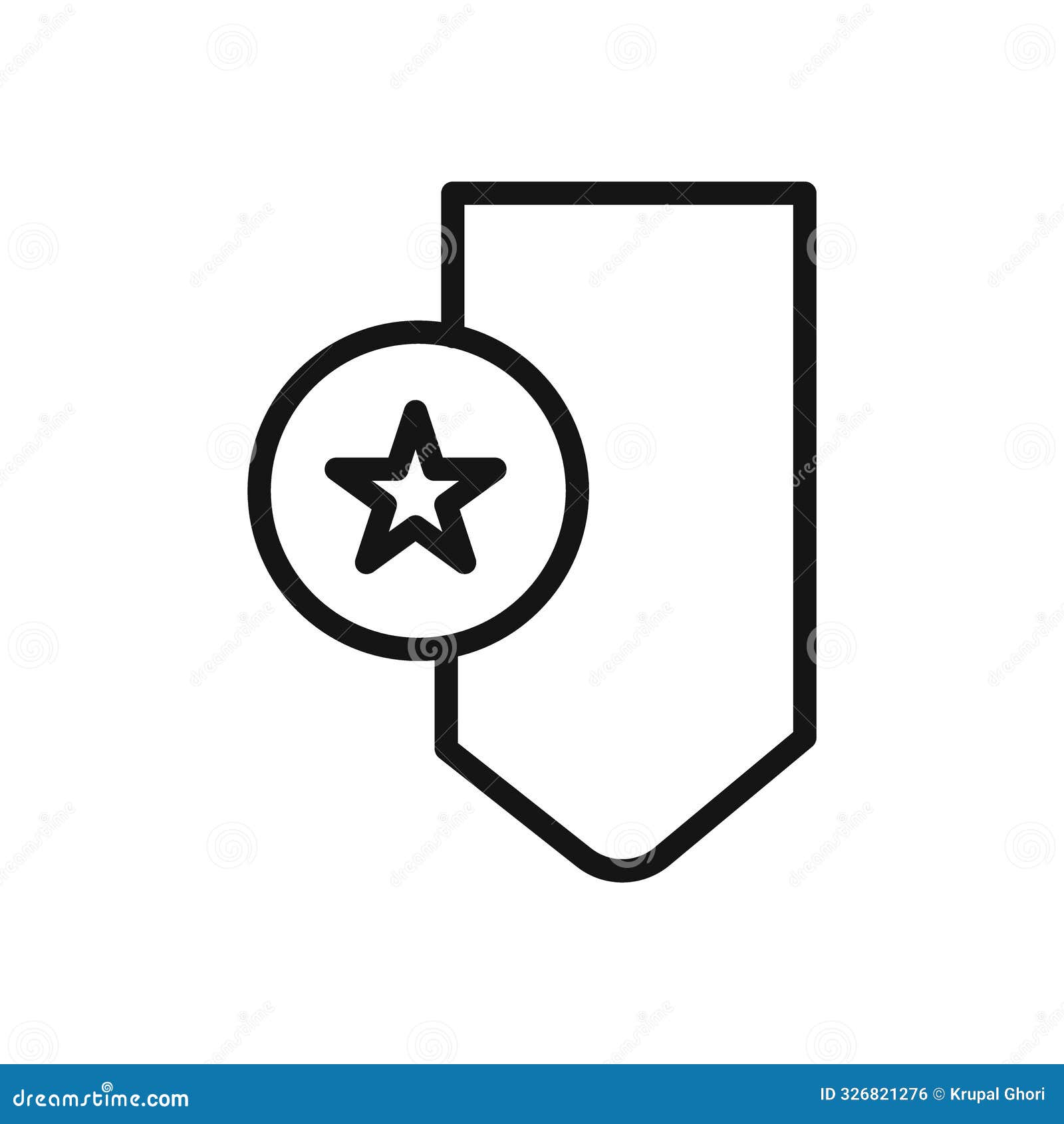 Bookmark Icon Linear Vector Graphics Sign Stock Vector - Illustration ...