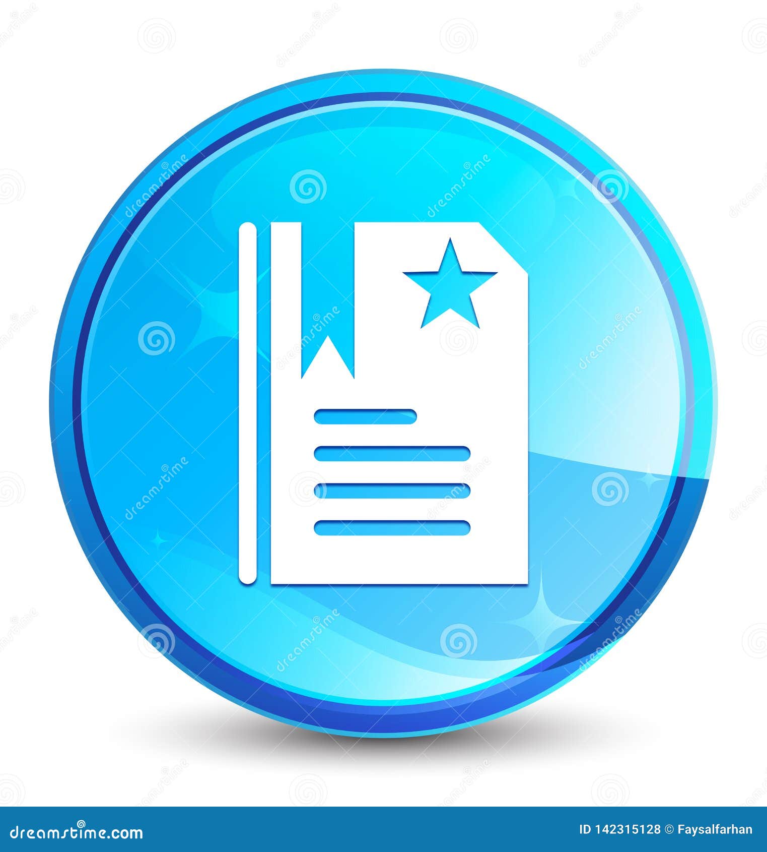 Bookmark Icon Splash Natural Blue Round Button Stock Vector ...