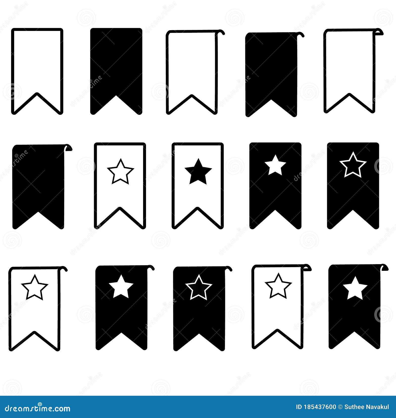 Bookmark Icon on White Background. Flat Style. Black Bookmark Icon for ...