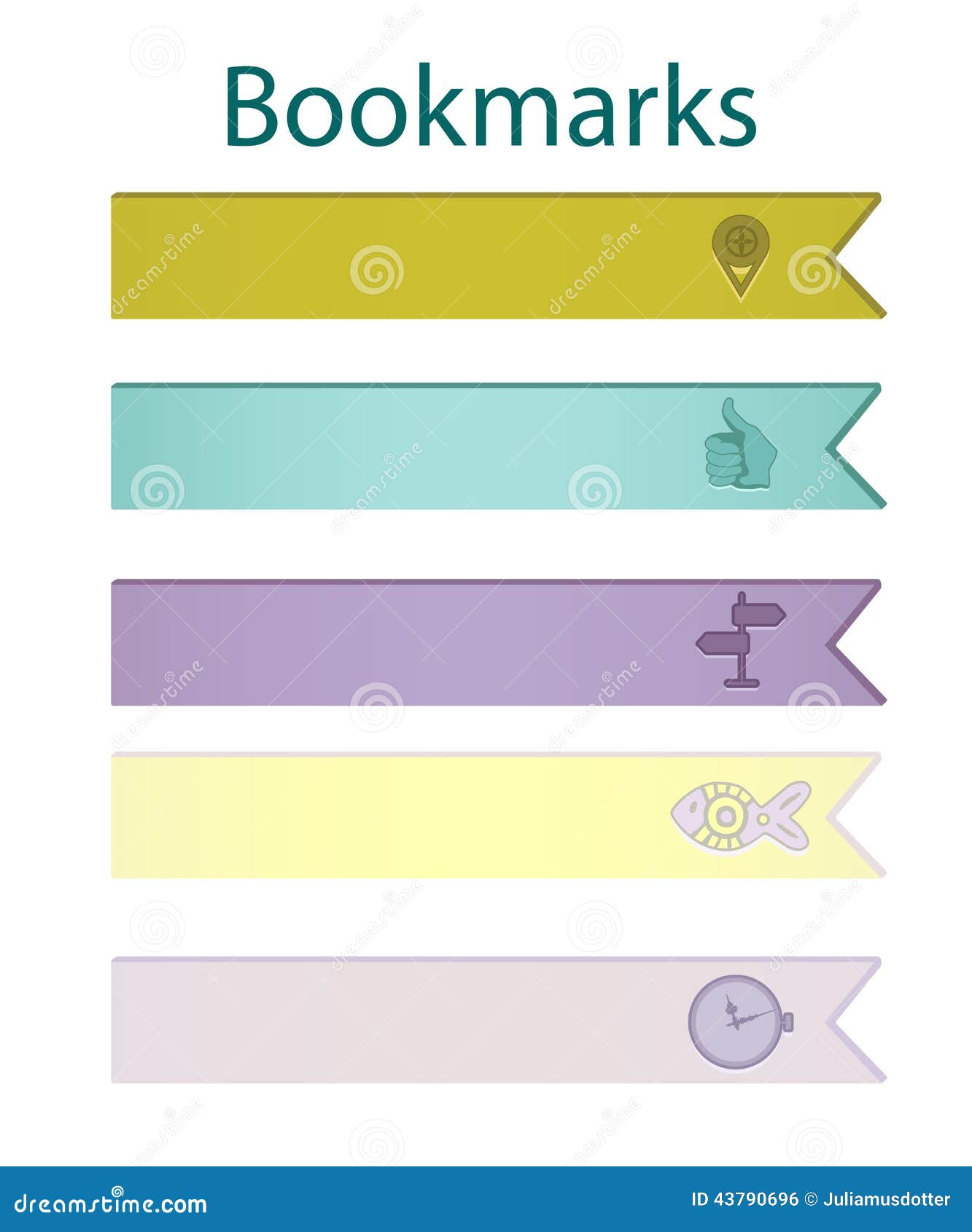 Bookmark icons pastel stock vector. Illustration of landmark - 43790696
